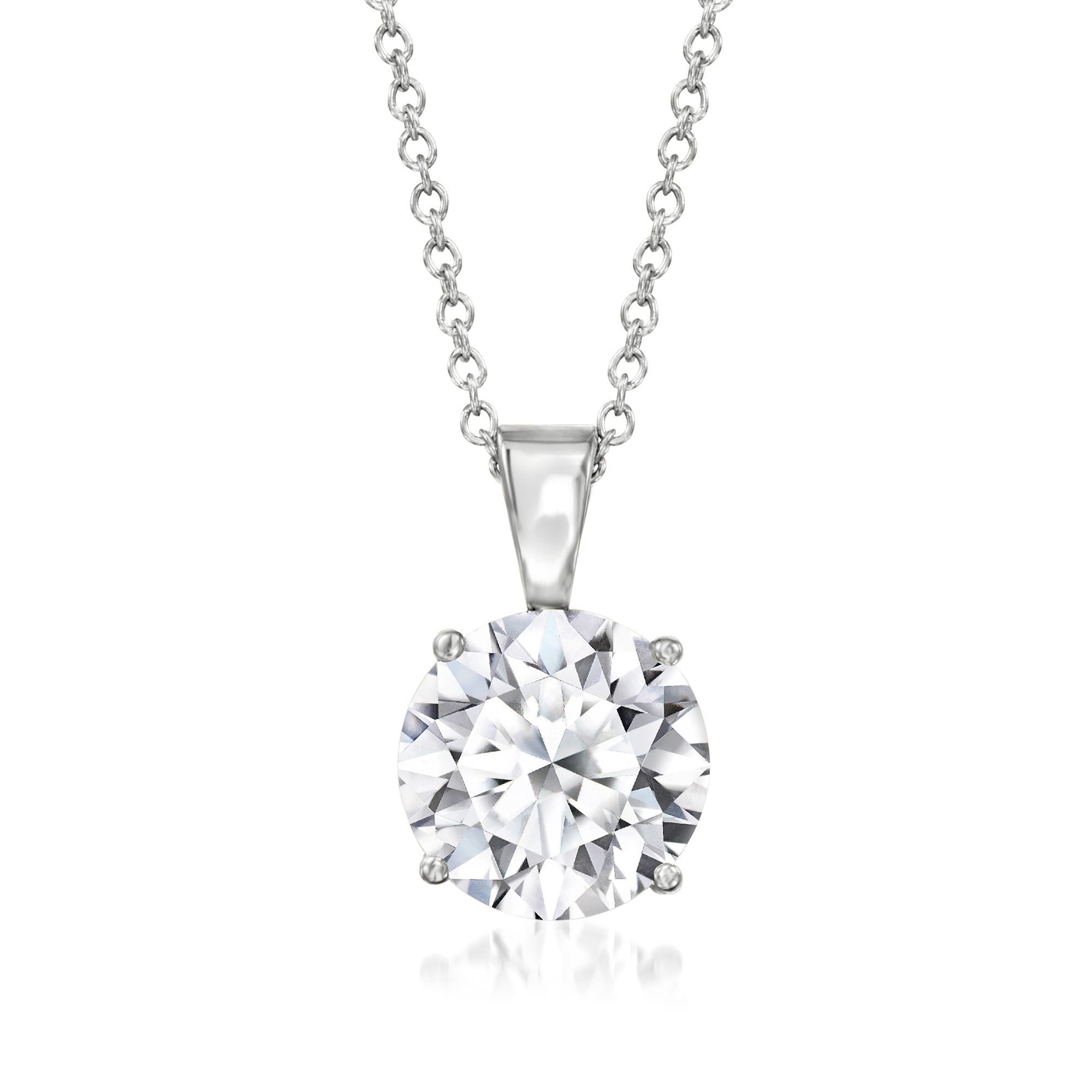 Ross-Simons 2.00 Carat Lab-Grown Diamond Solitaire Necklace in 14kt ...