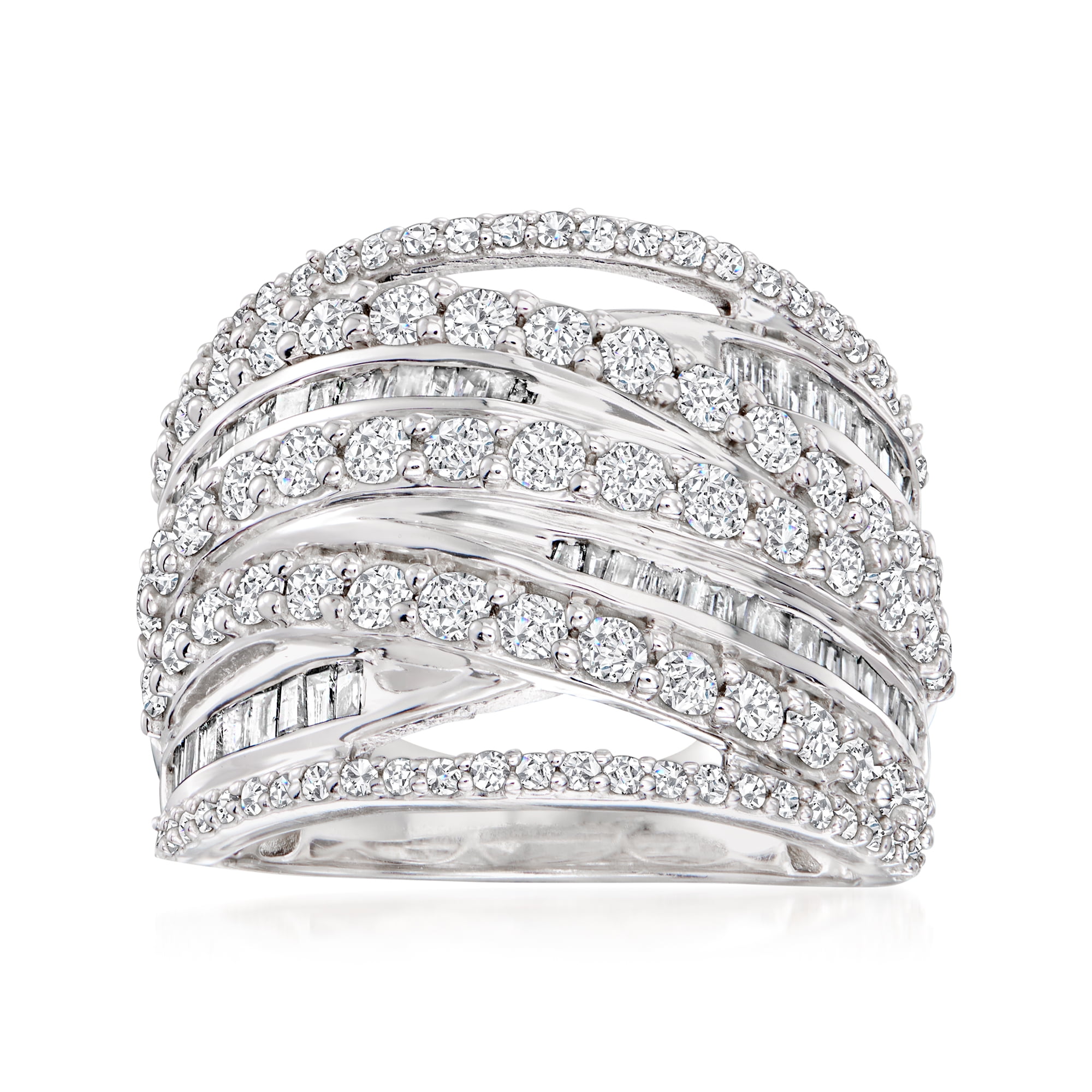 Ross-Simons Jewelry: 2.00 ct. Round and Baguette Diamond Highway Ring ...