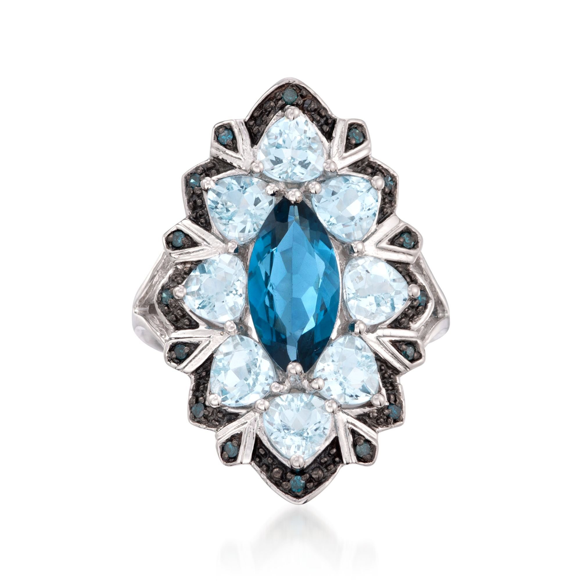 Ross-Simons 2.20 Carat London Blue Topaz and 2.50 ct. t.w. Aquamarine ...