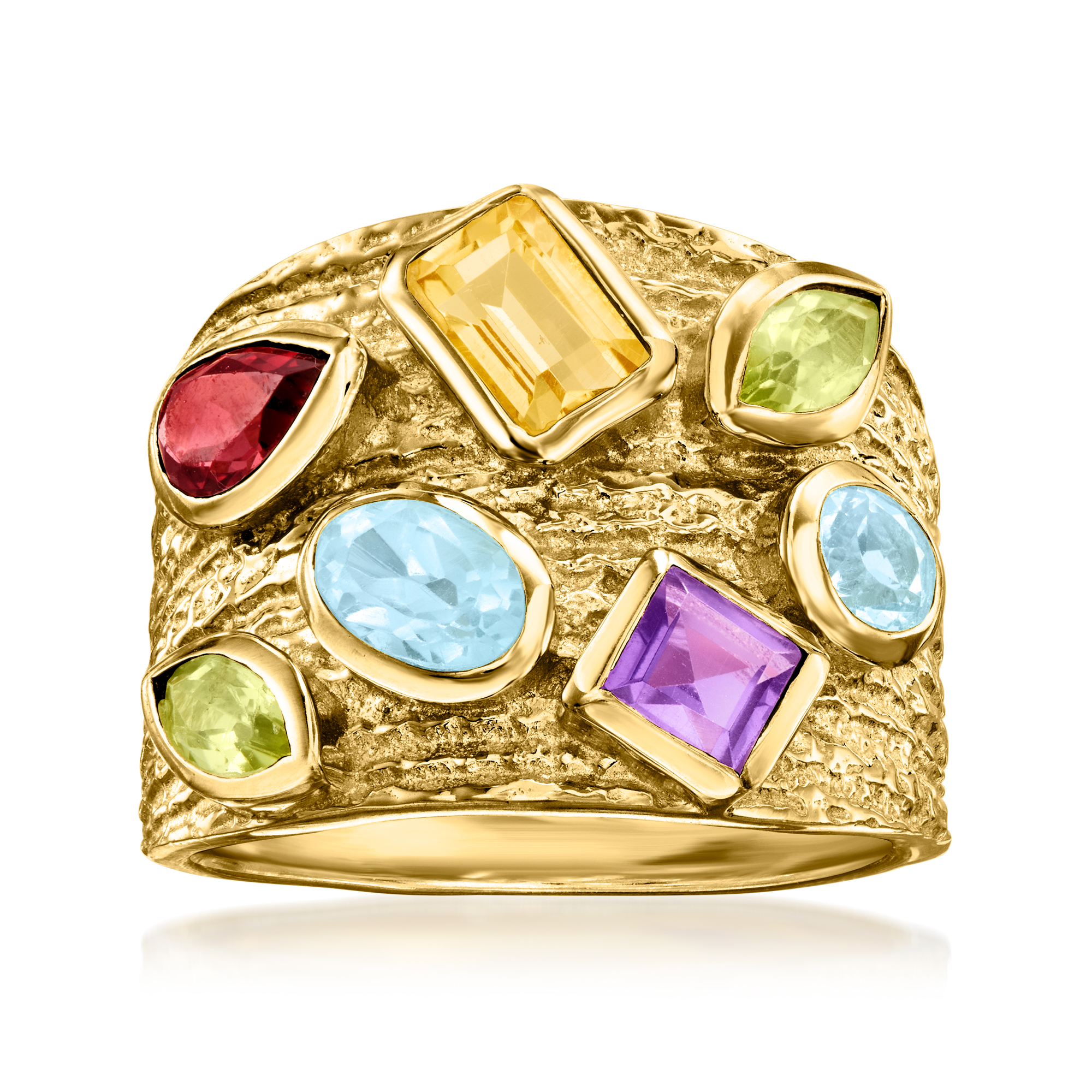 Ross-Simons 2.40 ct. t.w. Multi-Gemstone Ring in 18kt Gold Over ...