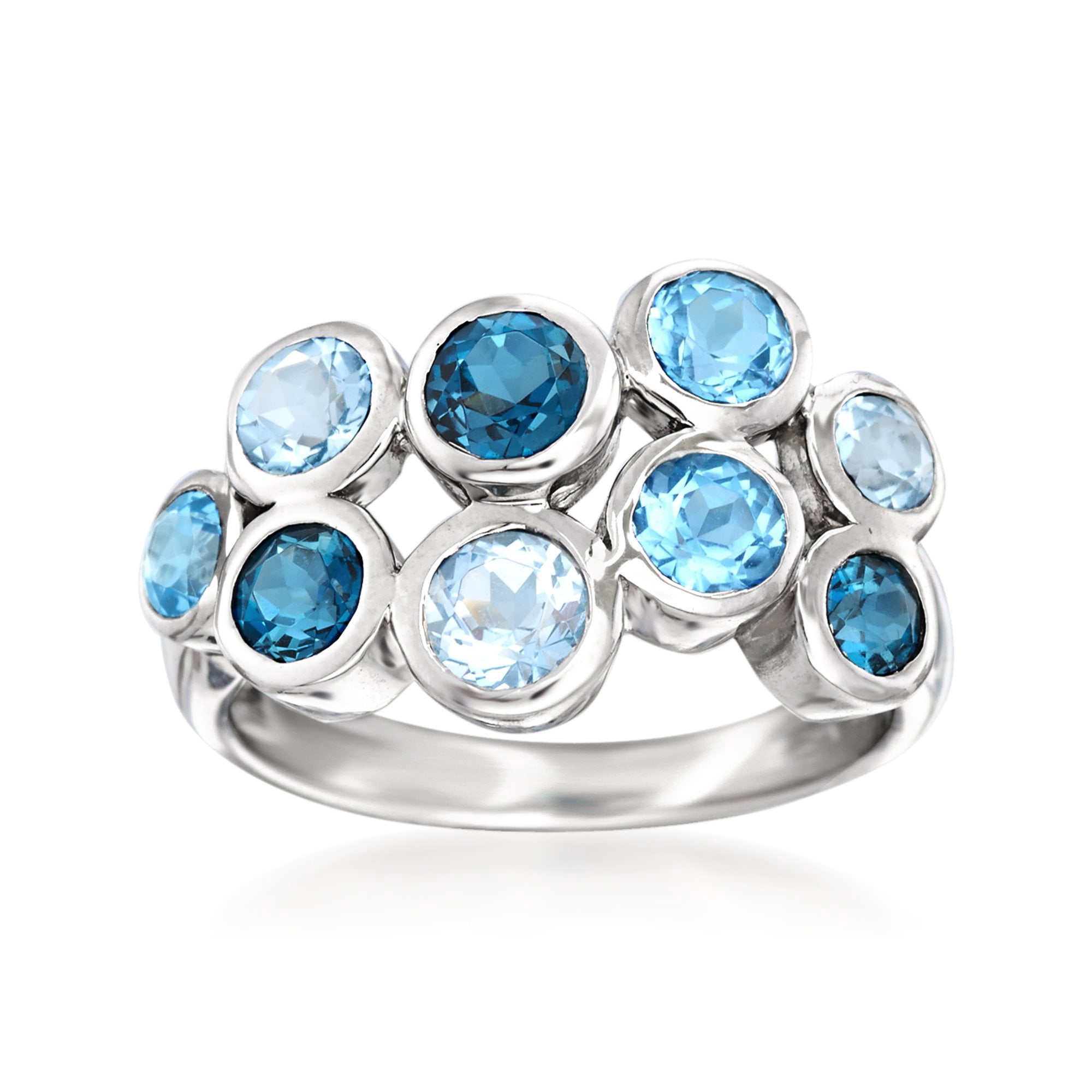 Ross-Simons 2.50 ct. t.w. Blue Topaz Bubble Ring in Sterling Silver, Women's, Adult - Walmart.com