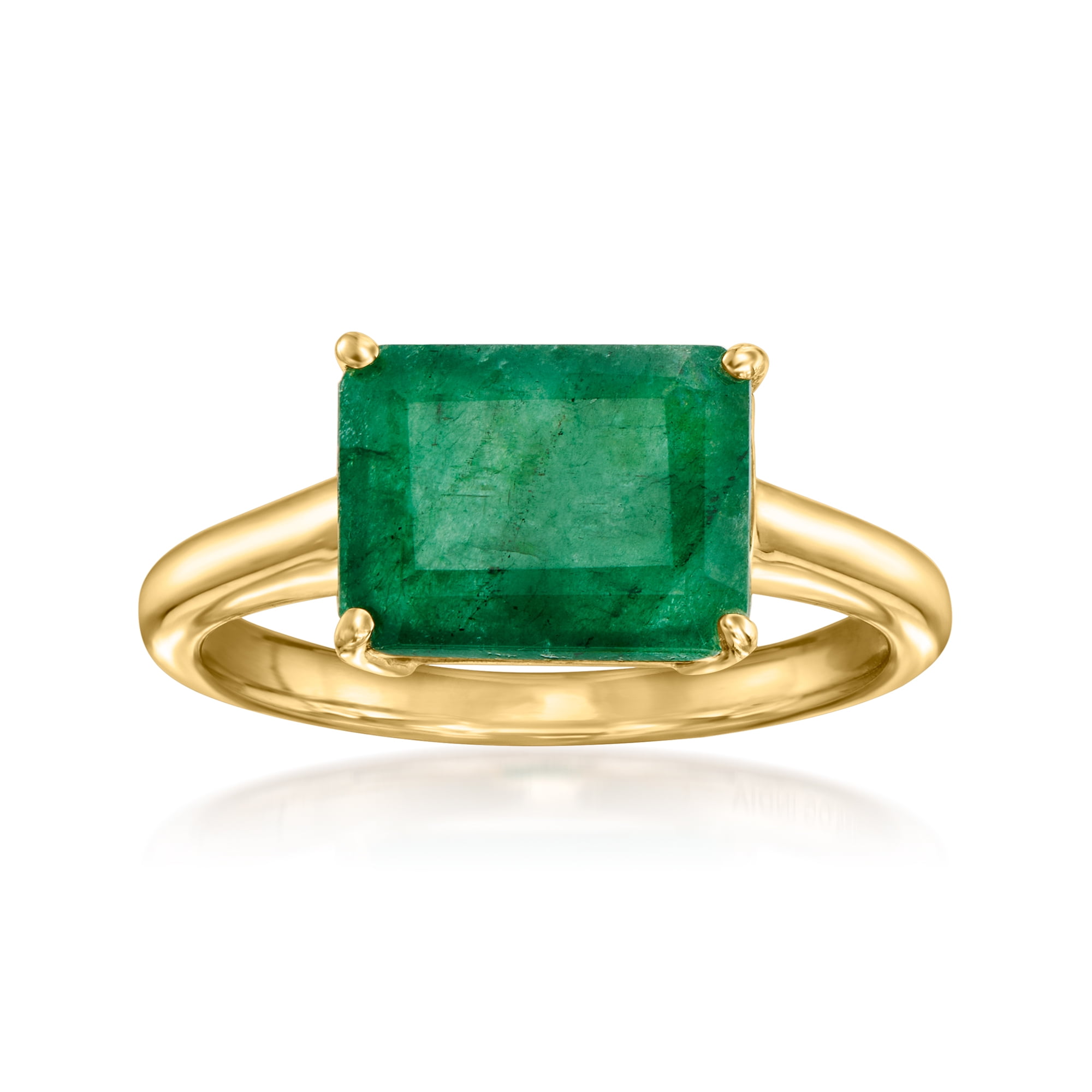 Ross-Simons 2.70 Carat Emerald East-West Ring in 18kt Gold Over ...