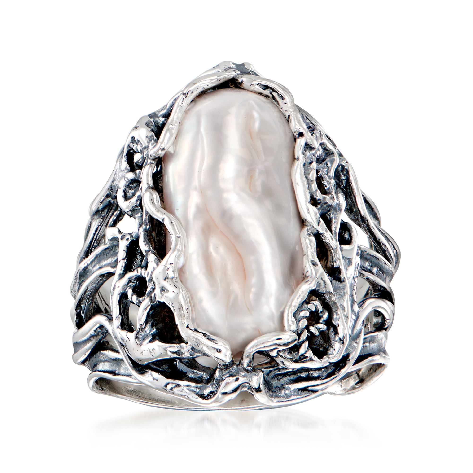 Ross-Simons 20-23mm Cultured Baroque Pearl Ring in Sterling Silver ...