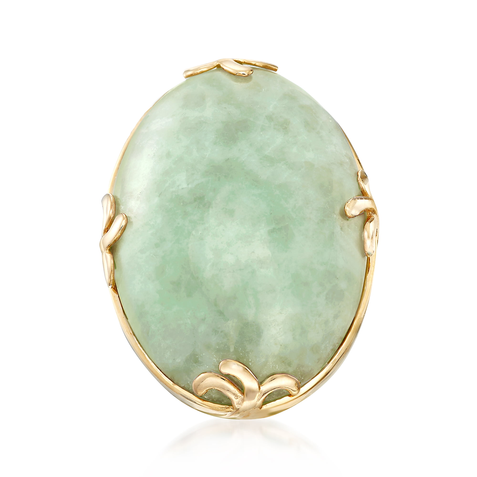 Ross-Simons 30x20mm Jade Ring in 18kt Gold Over Sterling, Women's ...