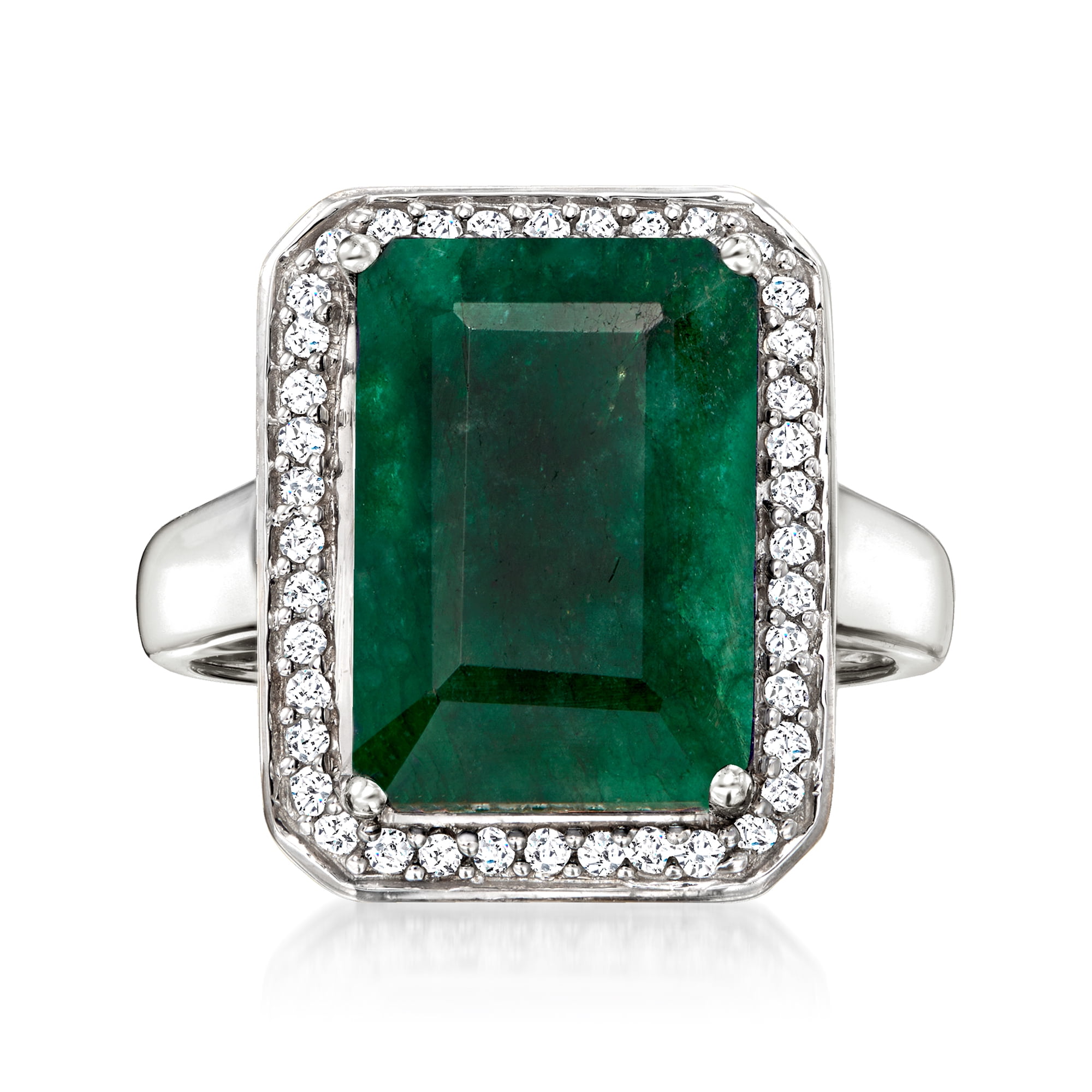 Ross-Simons 4.40 Carat Emerald and .20 ct. t.w. Diamond Ring in ...