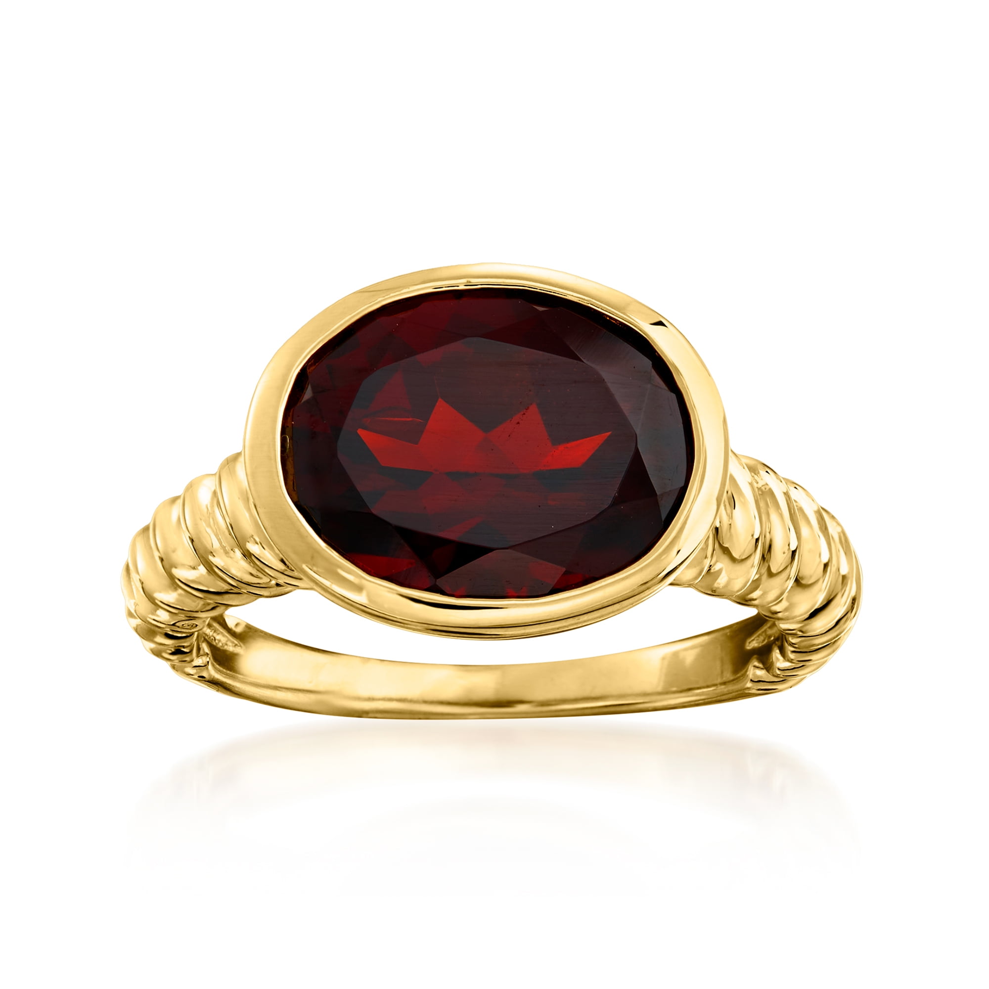 Ross-Simons 5.00 Carat Oval Garnet Ring in 18kt Gold Over Sterling ...