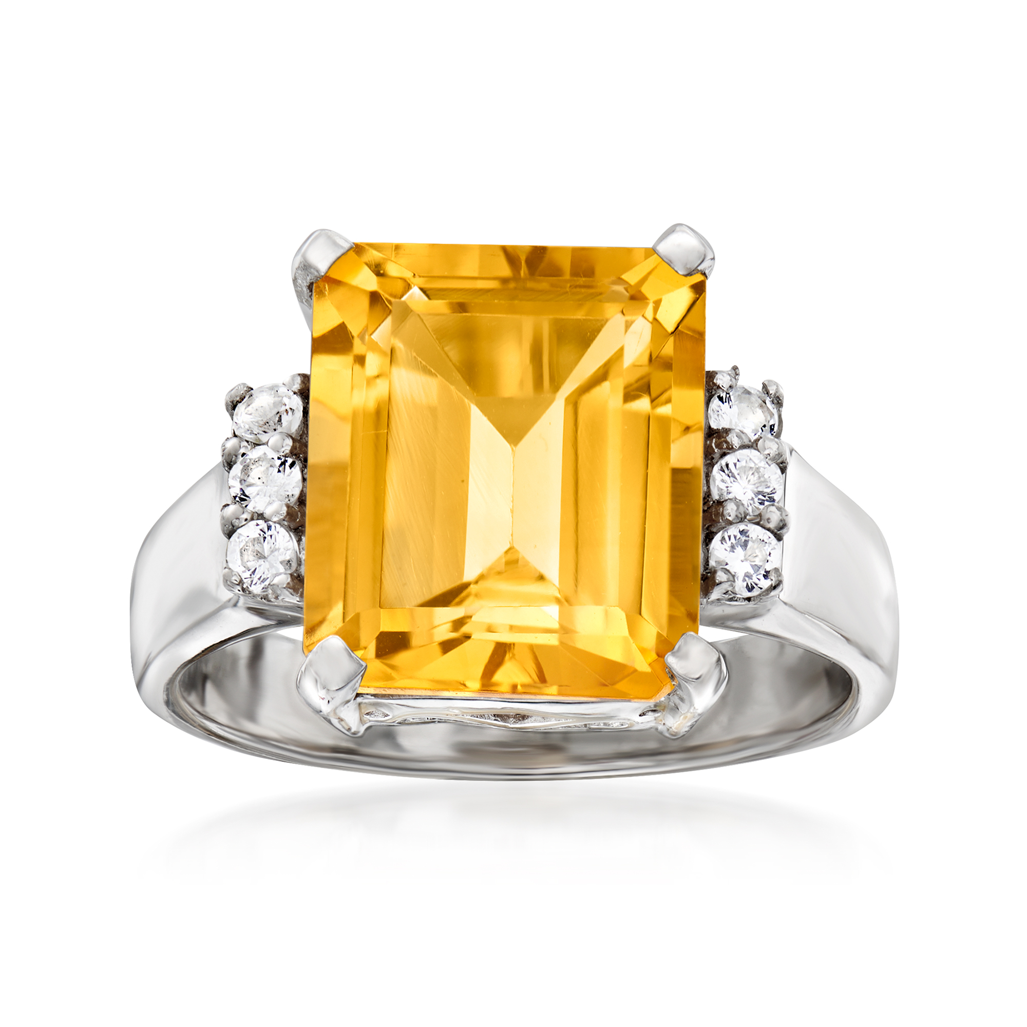 Ross-Simons 5.30 Carat Citrine and .20 ct. t.w. White Topaz Ring in ...