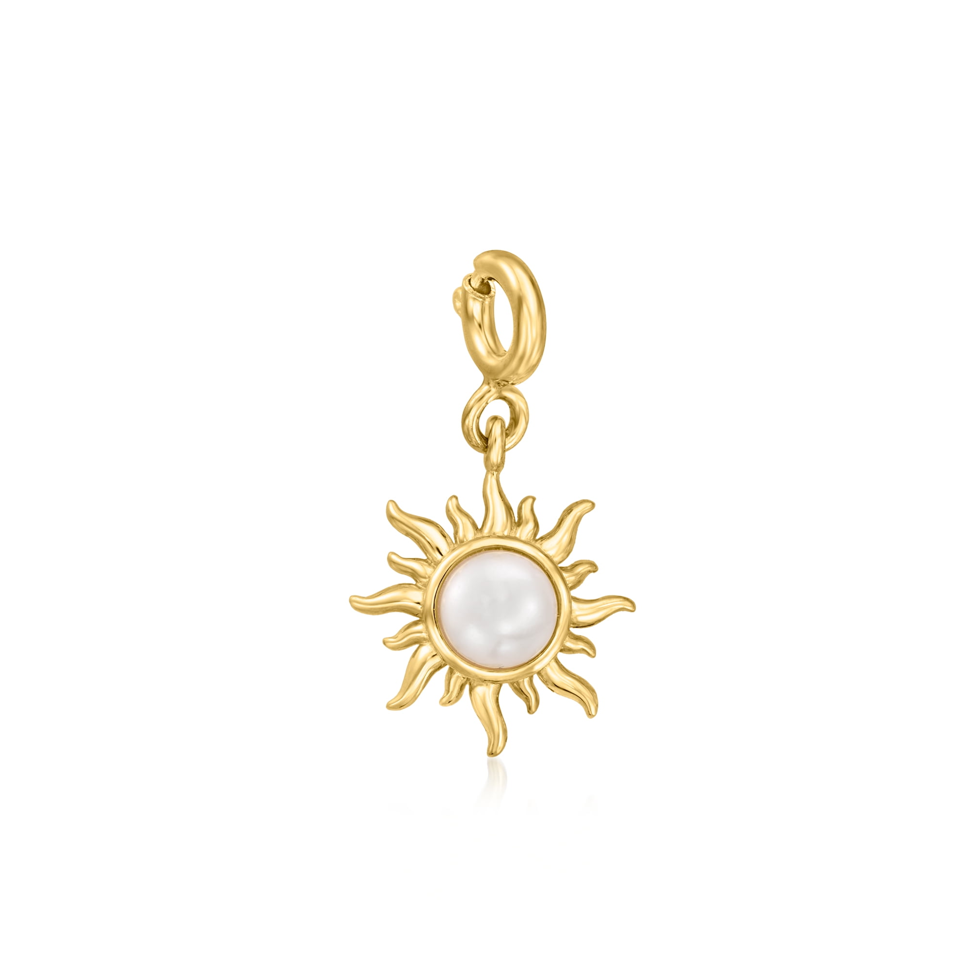 Ross-Simons 5-5.5mm Cultured Pearl Sun Charm in 18kt Gold Over Sterling ...