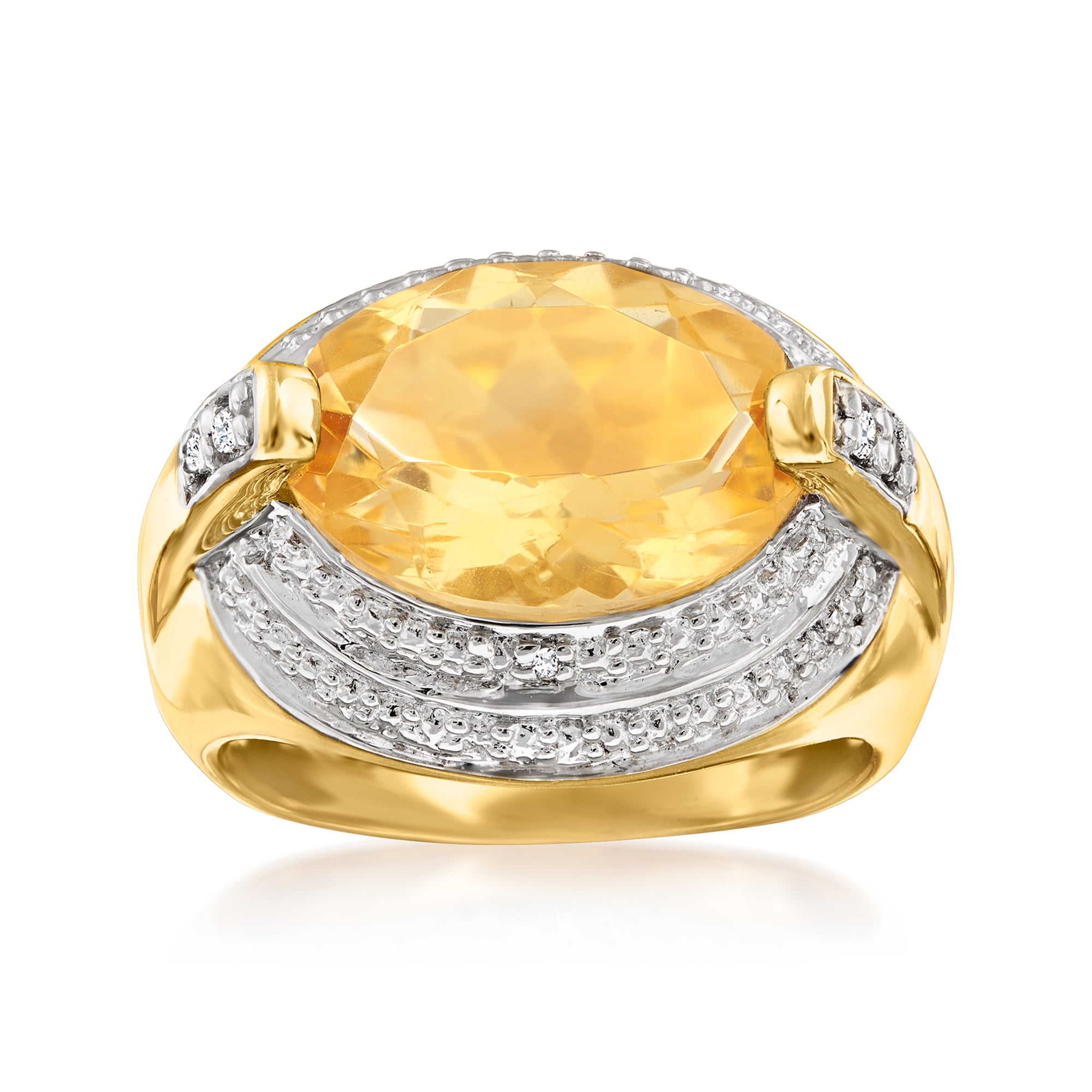Ross-Simons 5.50 Carat Citrine Ring With White Topaz Accents in 18kt ...