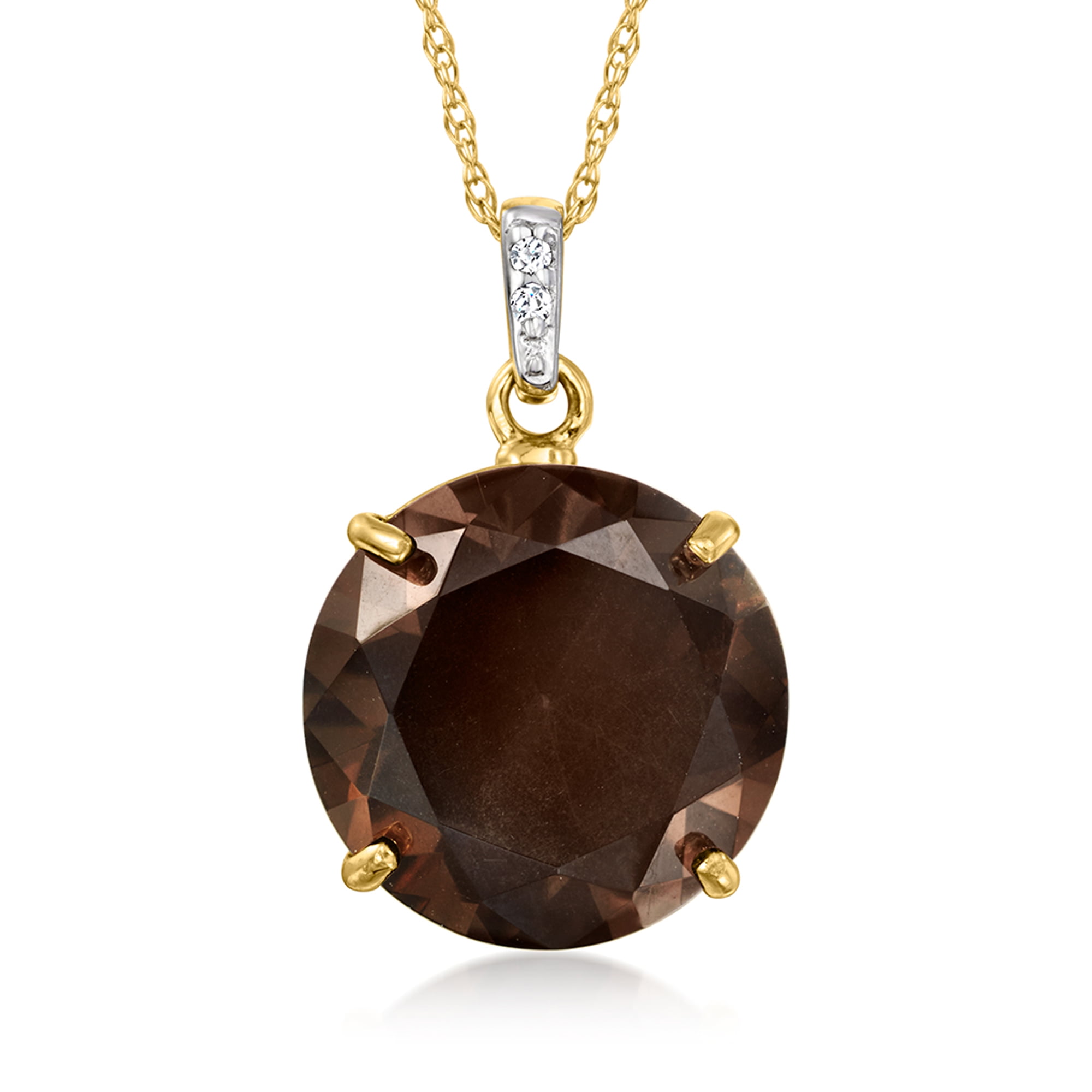 Ross-Simons 5.50 Carat Smoky Quartz Pendant Necklace With Diamonds in ...
