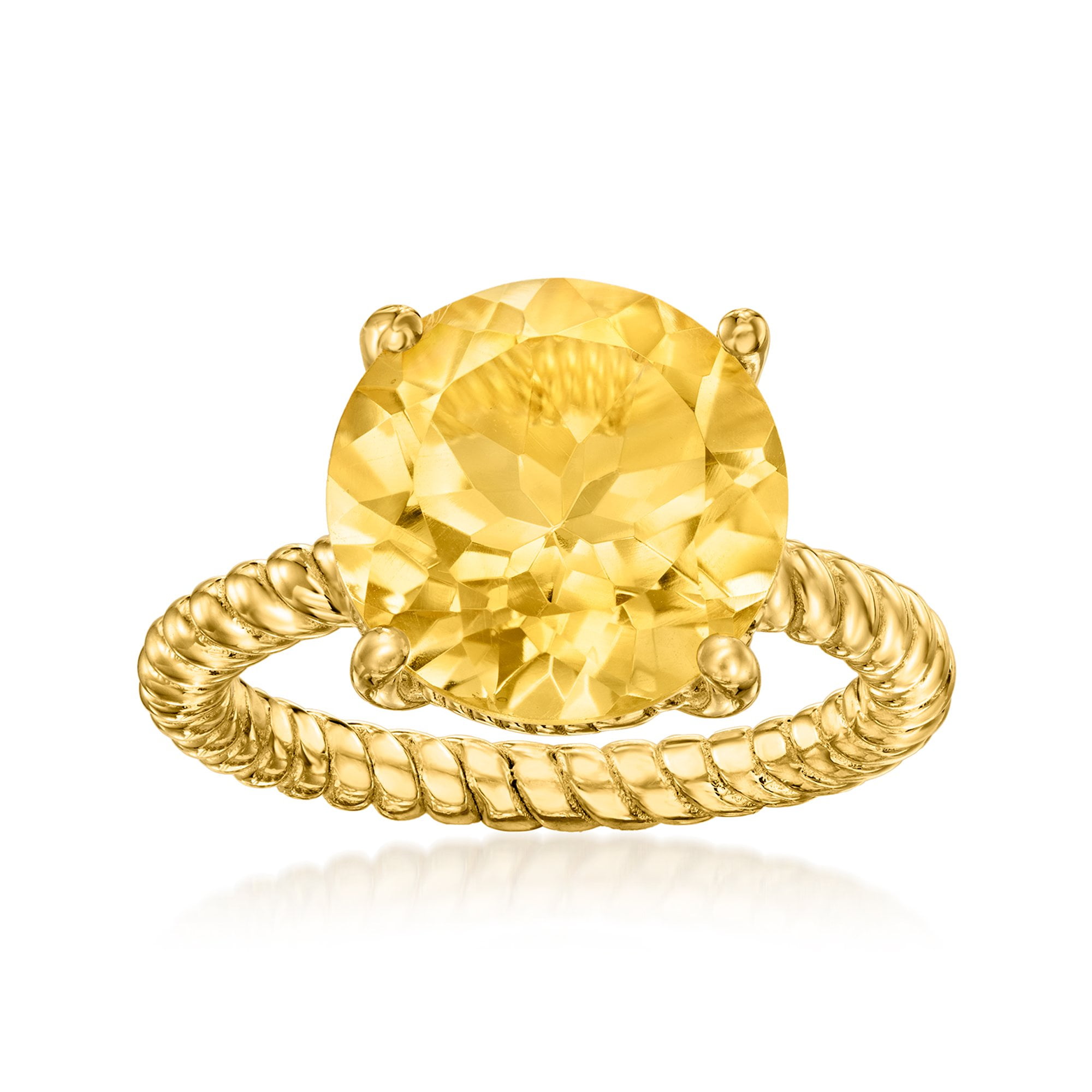 Ross-Simons 6.75 Carat Citrine Ring in 18kt Gold Over Sterling, Women's ...