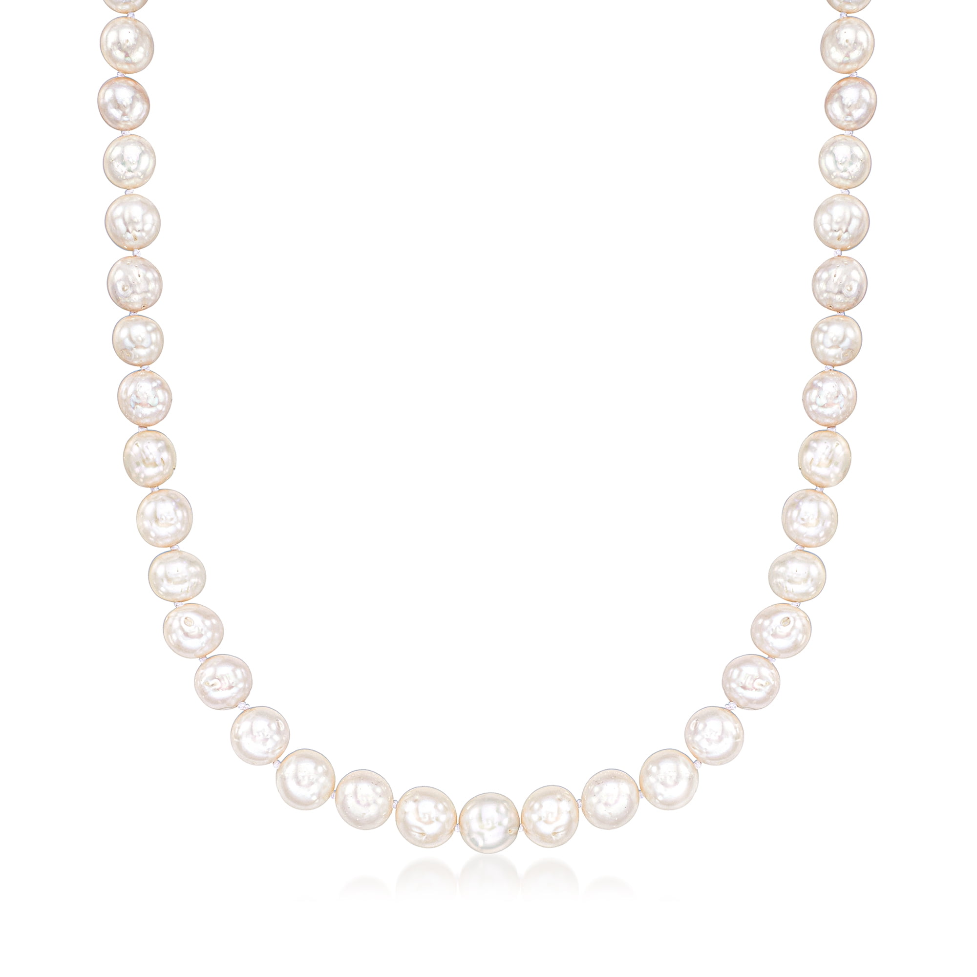 Ross-Simons 8.5-9.5mm Cultured Pearl Necklace With Sterling Silver ...
