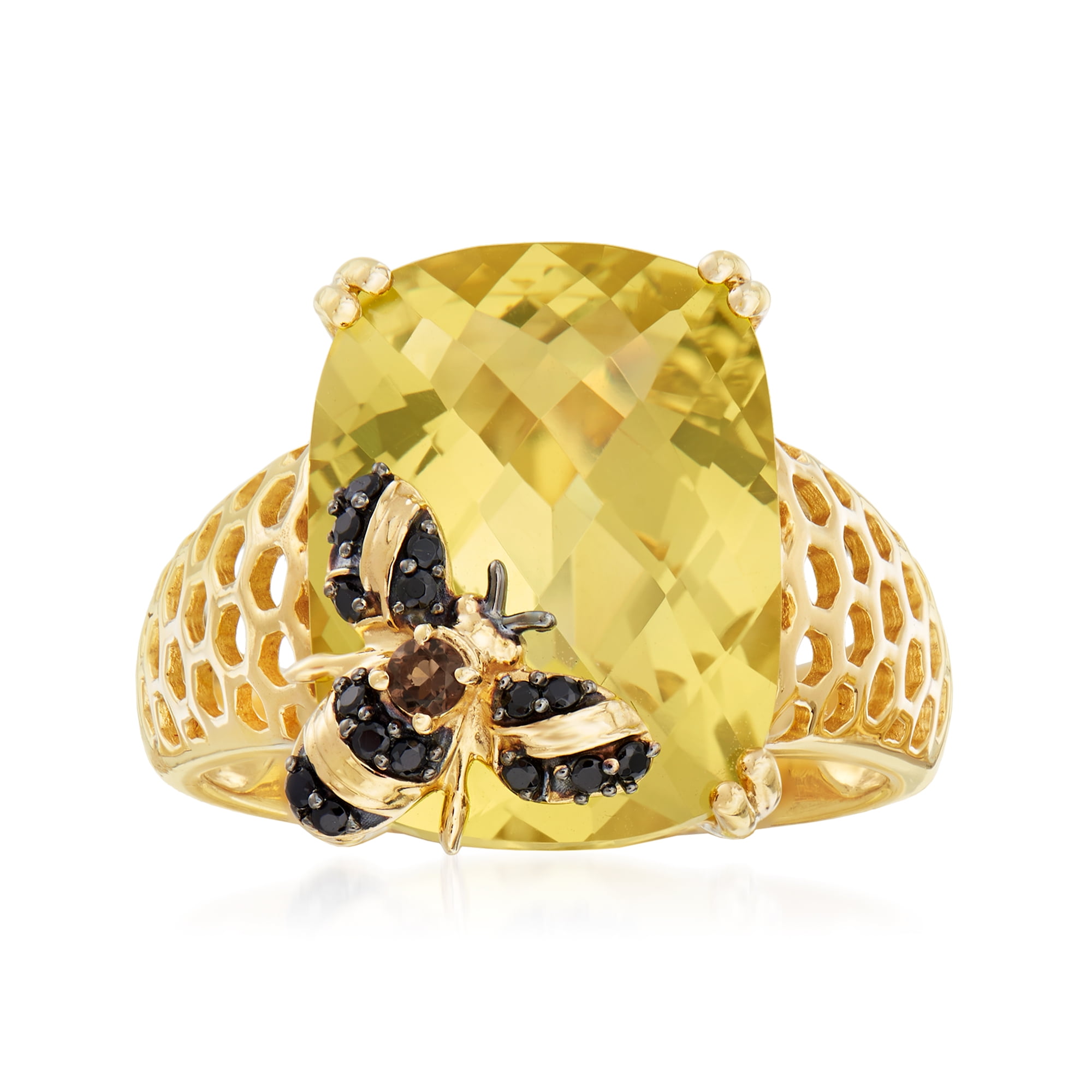 Ross-Simons 8.75 Carat Lemon Quartz Bee Ring With Multi-Gemstone ...