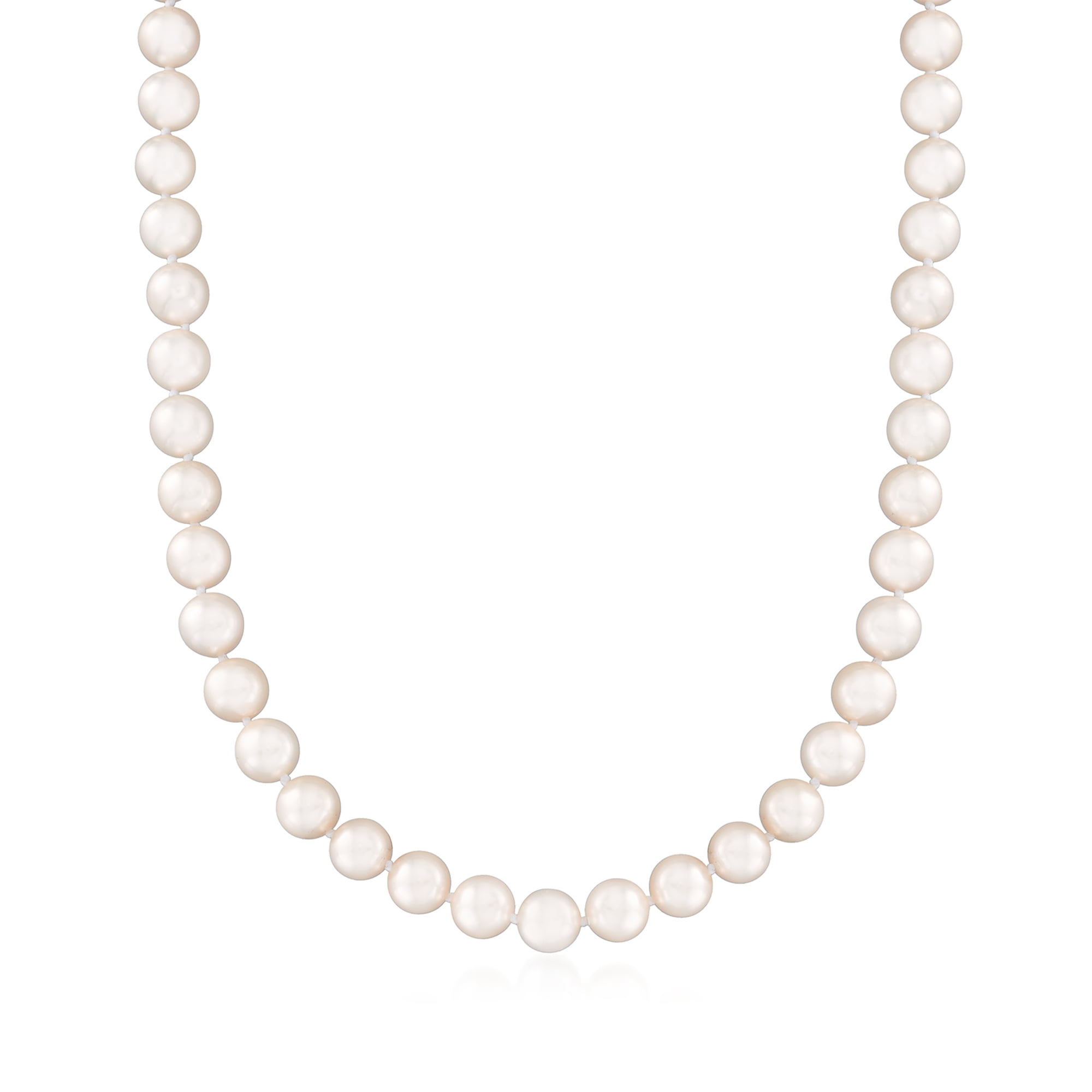 Ross-Simons 8-8.5mm Cultured Akoya Pearl Necklace in 18kt White Gold, Women's, Adult - Walmart.com