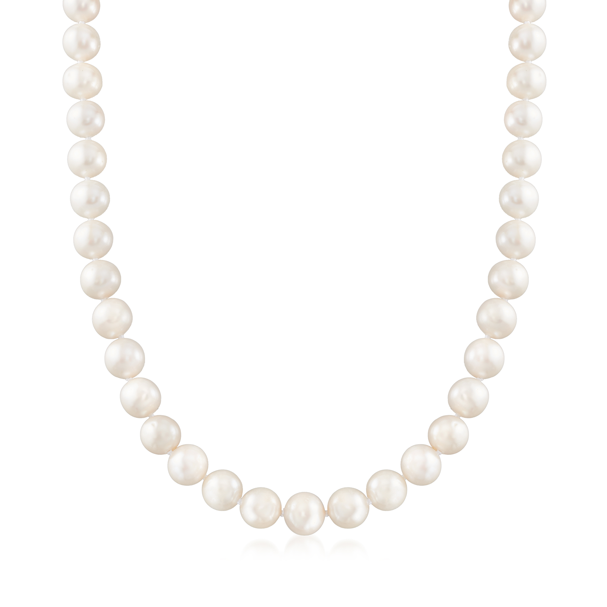 Ross-Simons 9-10mm Cultured Pearl Necklace With 14kt Yellow Gold, Women ...