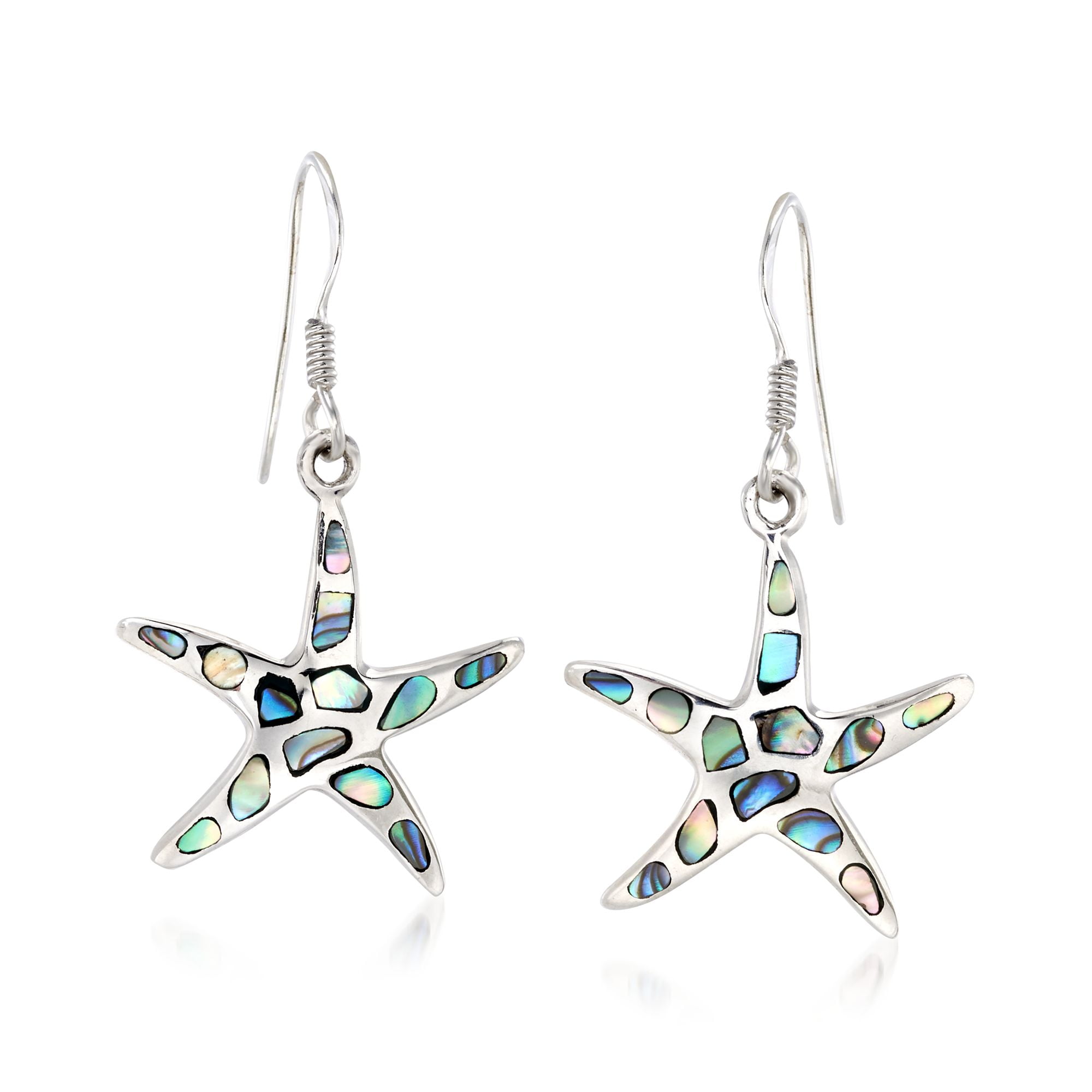 Ross-Simons Abalone Shell Starfish Drop Earrings in Sterling Silver ...