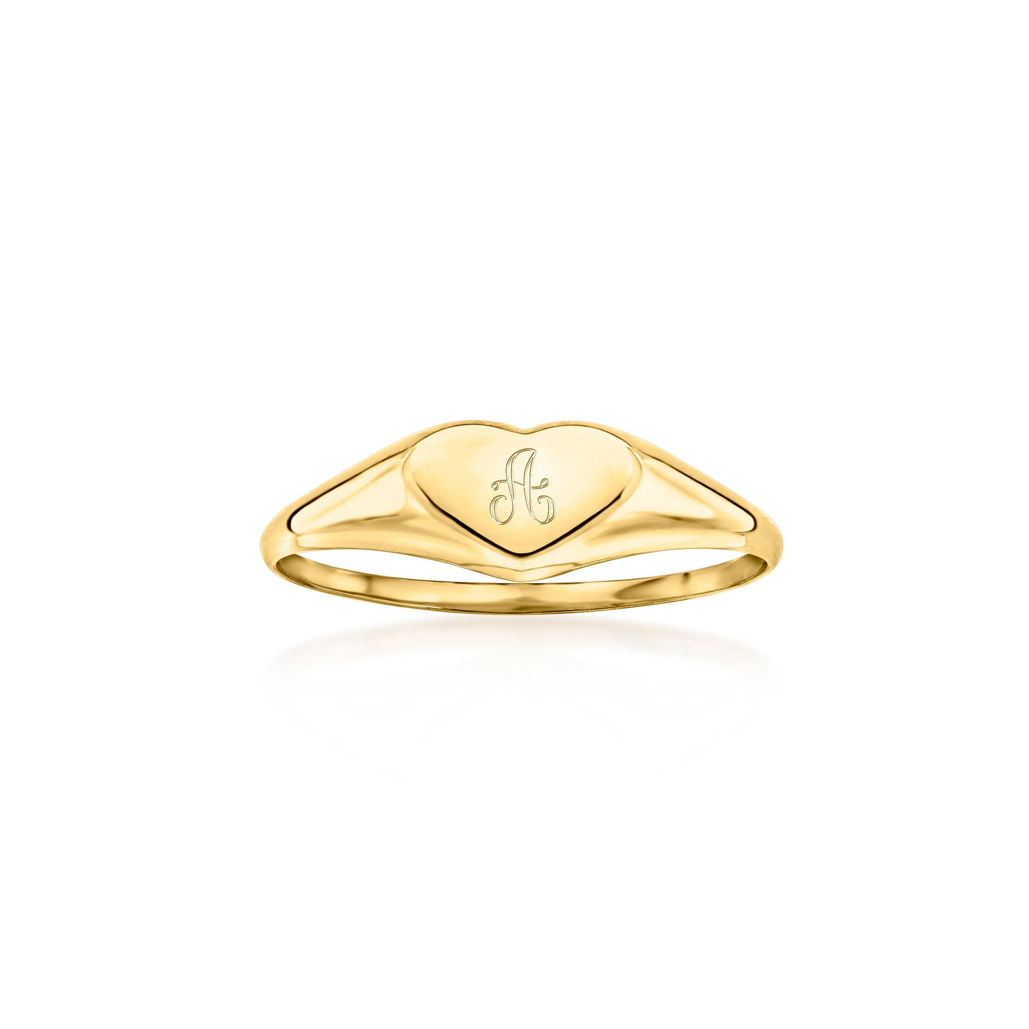 Ross-Simons Child's 14kt Yellow Gold Personalized Heart Signet Ring for ...