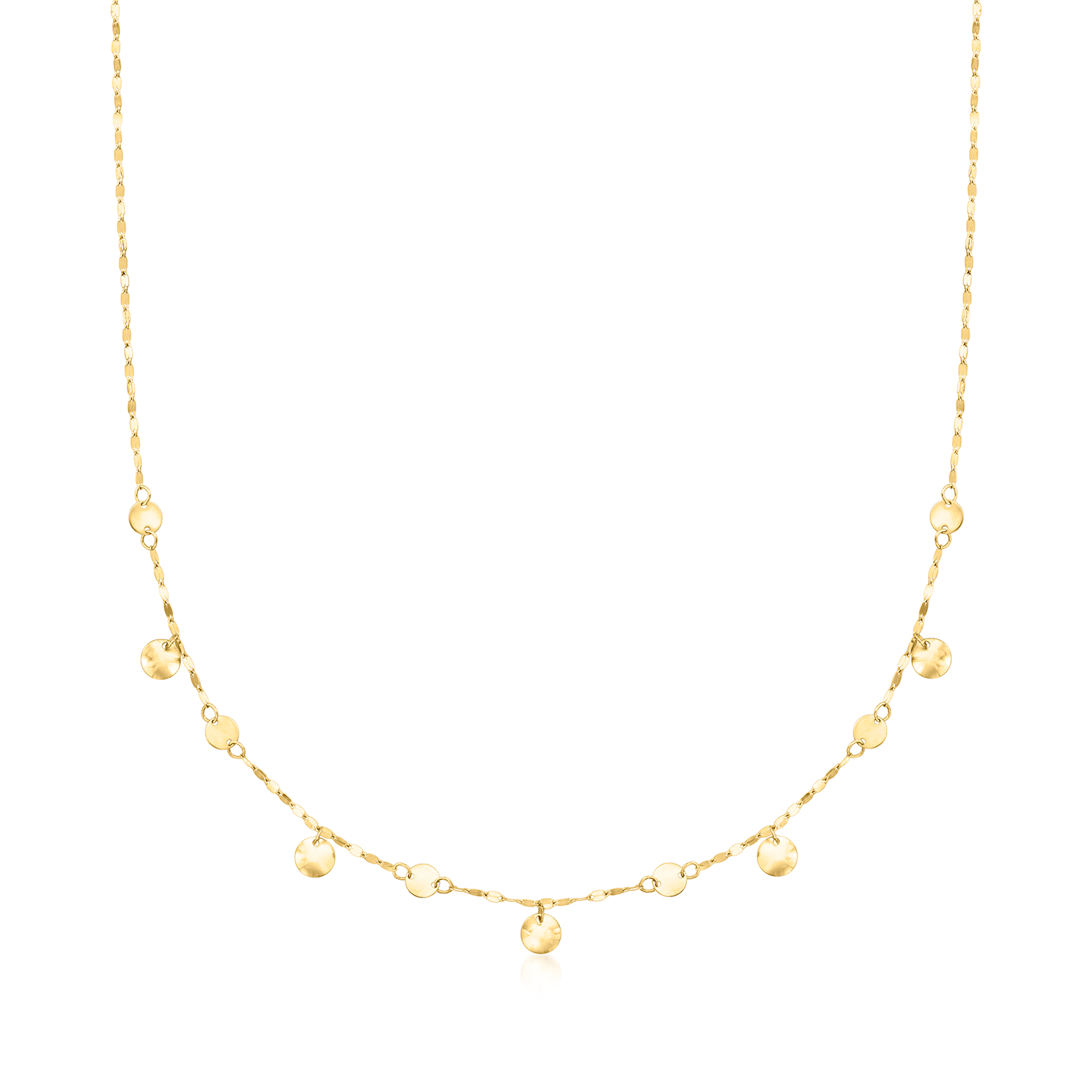 Ross-Simons Italian 14kt Yellow Gold Disc Station Lumachina-Chain ...