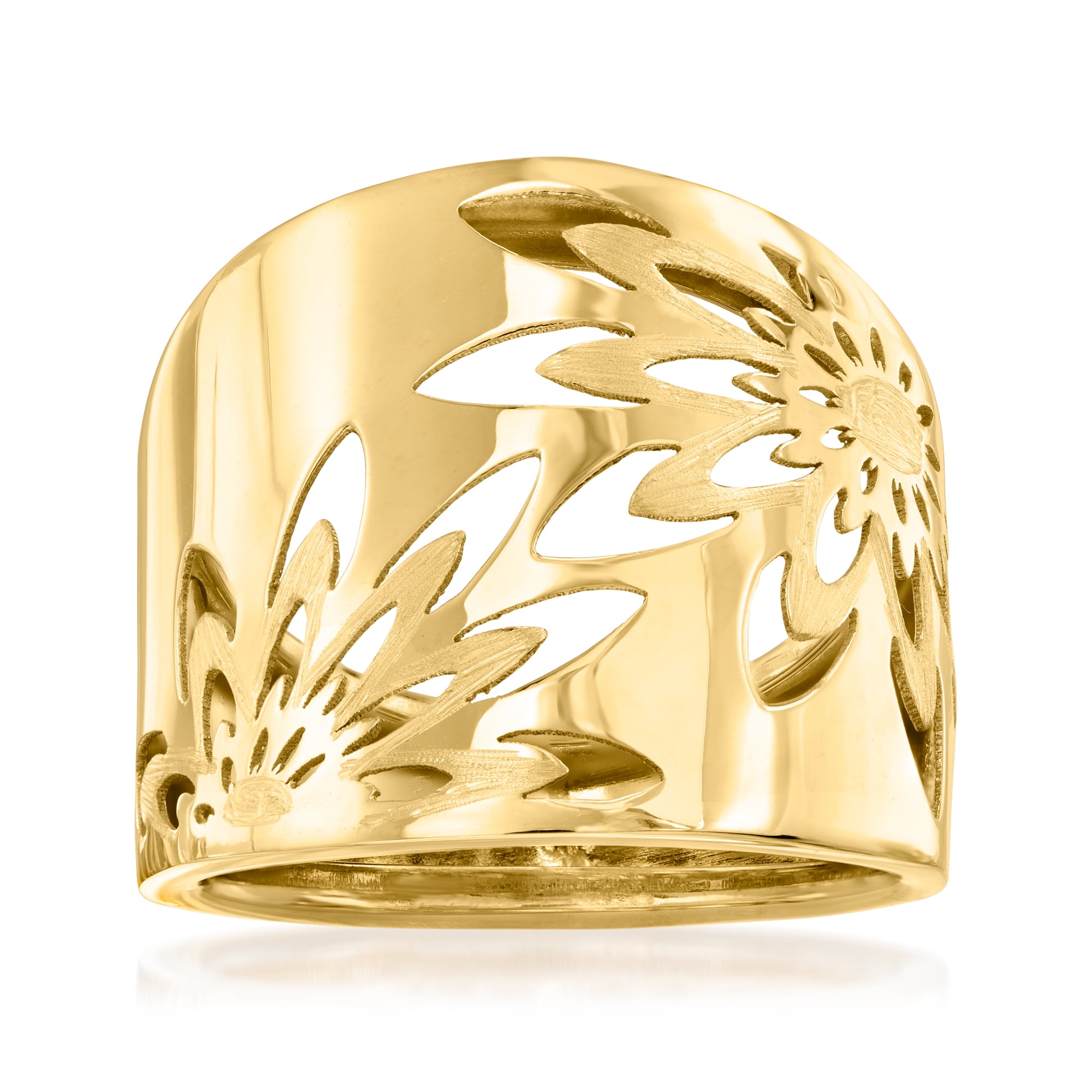 Ross-Simons Italian 14kt Yellow Gold Openwork Floral Ring, Women's, Adult - Walmart.com