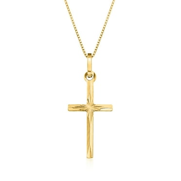 Ross-Simons 0.25 ct. t.w. Diamond Openwork Cross Pendant Necklace in ...