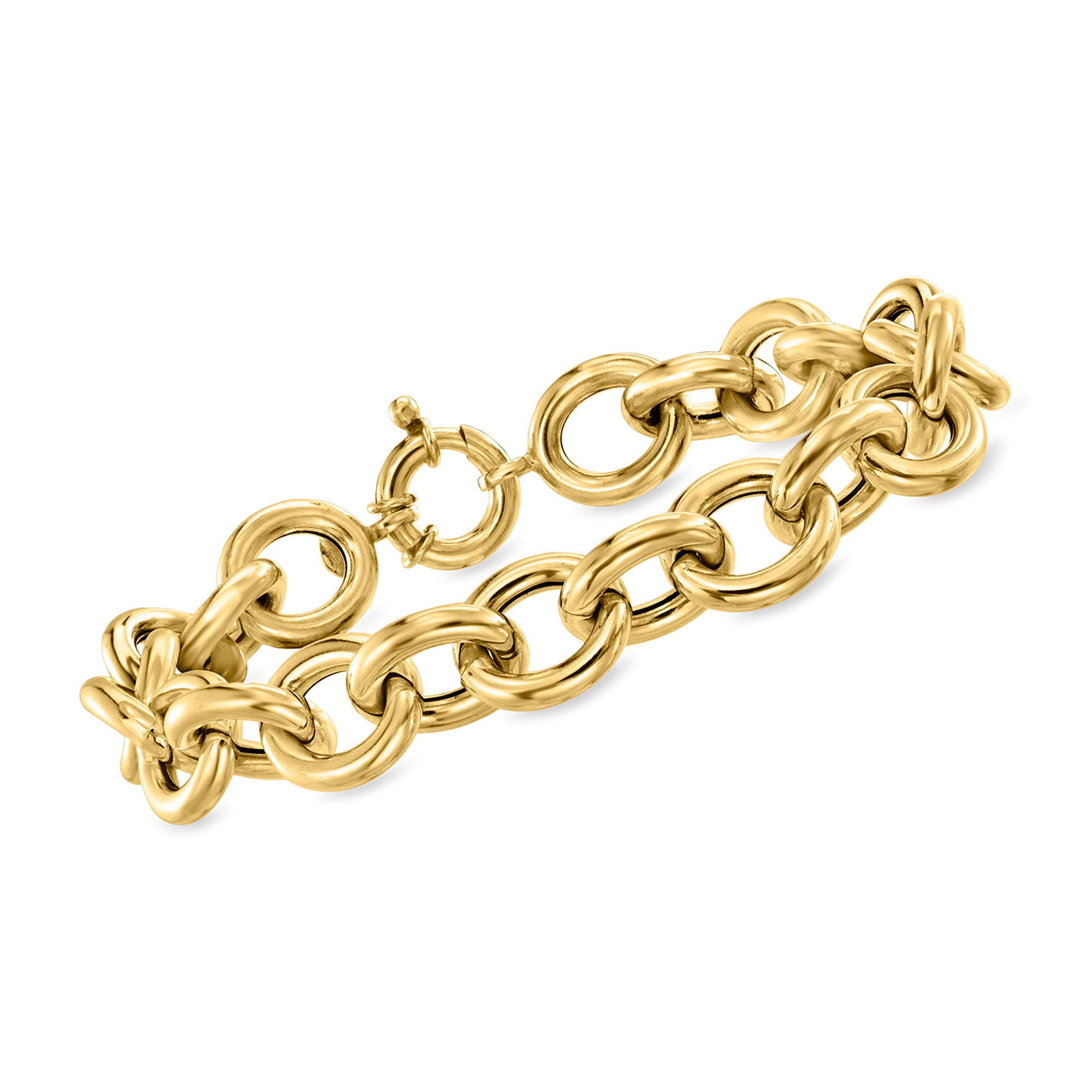 Ross-Simons Italian 18kt Yellow Gold Rolo-Chain Bracelet, Women's ...