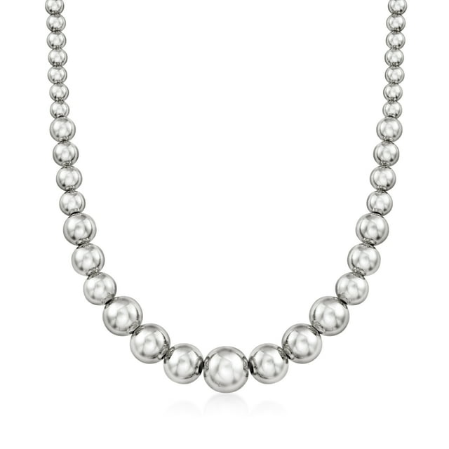 Ross-Simons Italian 6-14mm Sterling Silver Graduated Bead Necklace ...