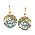Ross-Simons Italian Blue Enamel Circle Drop Earrings in 18kt Gold Over ...