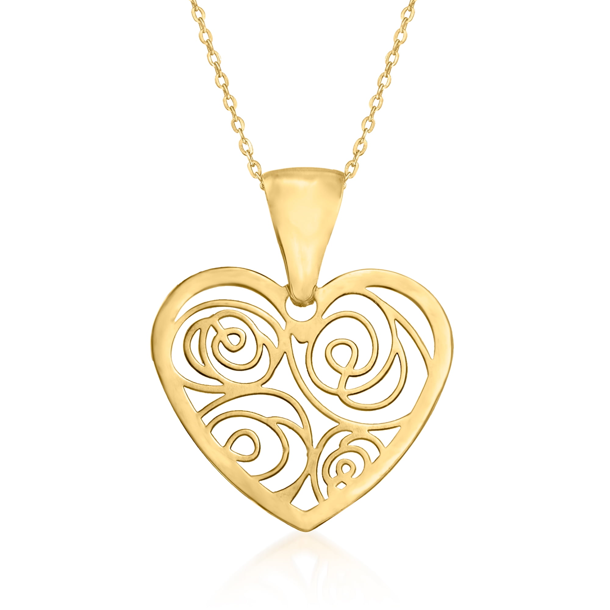 Ross-Simons Fine Jewelry: Italian 14kt Yellow Gold Openwork Heart ...