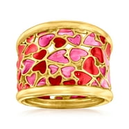 Ross-Simons Italian Pink Porcelain Cameo Ring in 18kt Gold Over ...