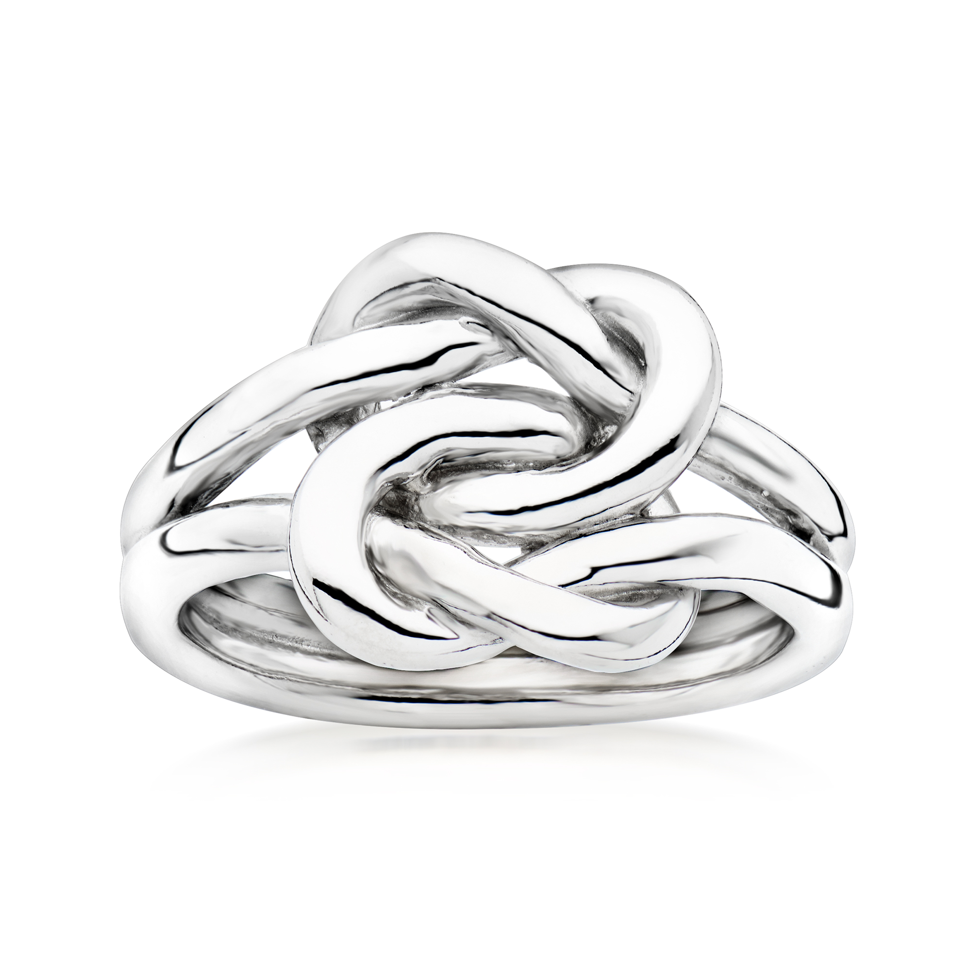 Ross-Simons Italian Sterling Silver Double Love Knot Ring, Women's ...