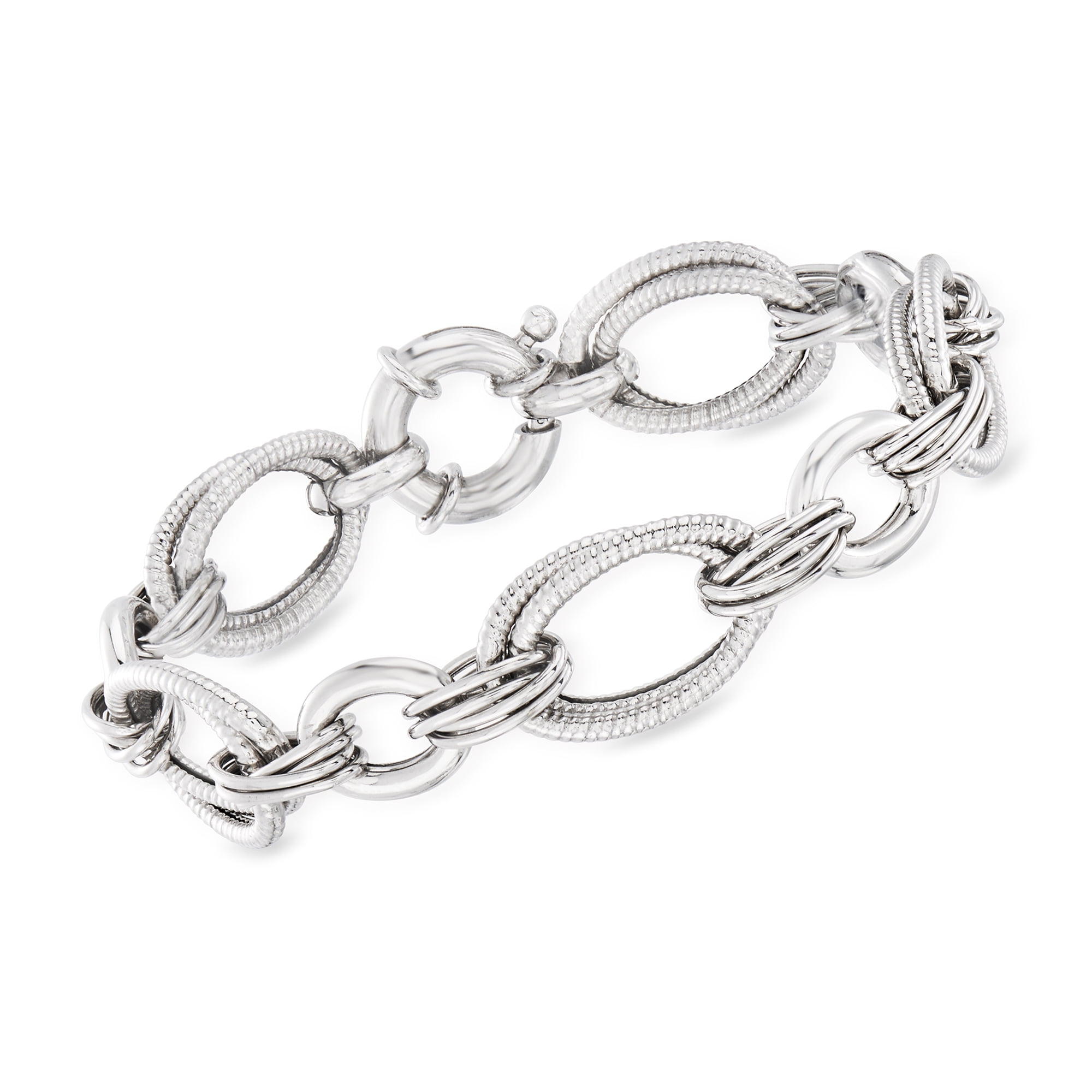 Ross-Simons Italian Sterling Silver Multi-Oval Link Bracelet, Women's ...