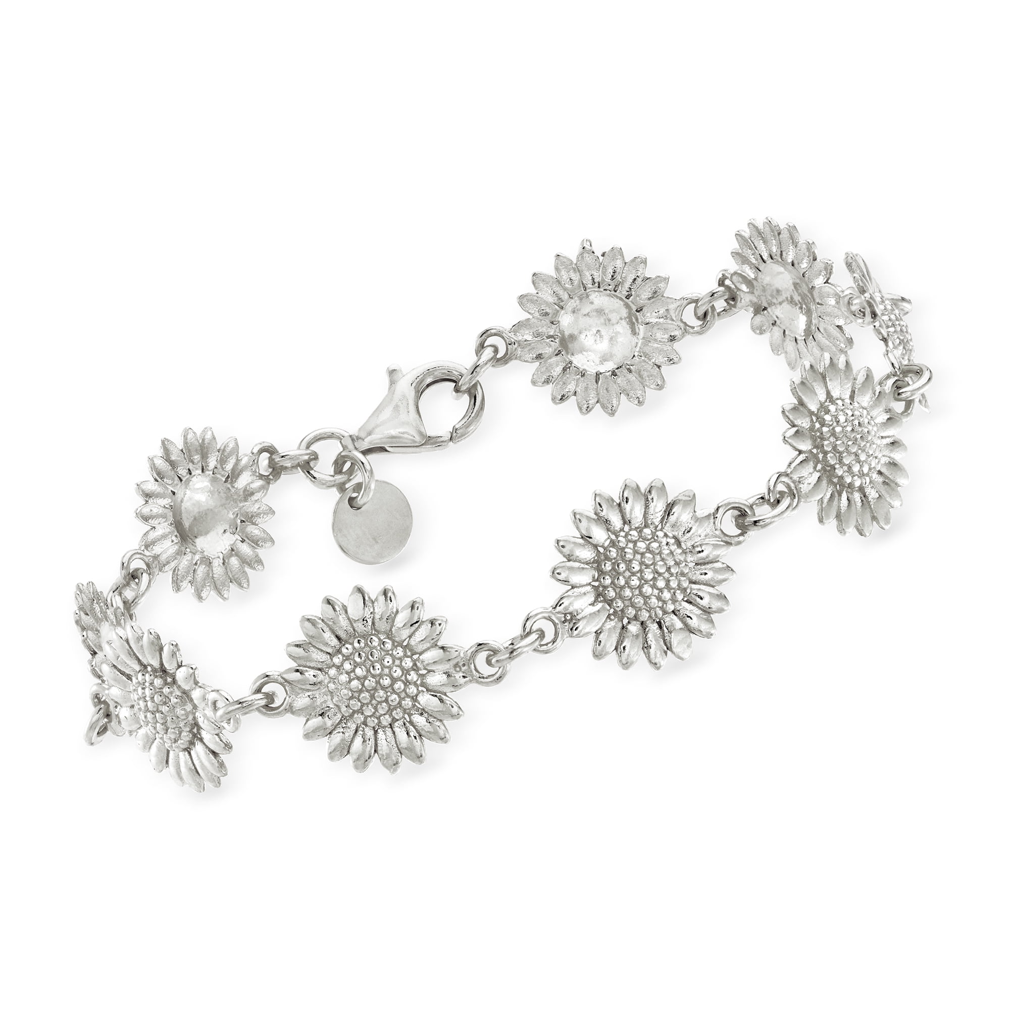 Ross-Simons Italian Sterling Silver Sunflower Bracelet, Women's, Adult ...