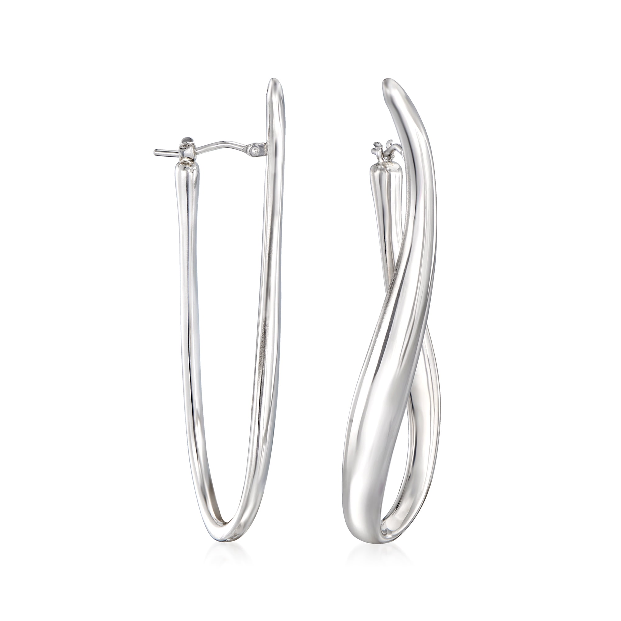 Ross-Simons Italian Sterling Silver U-Shaped Hoop Earrings, Women's ...