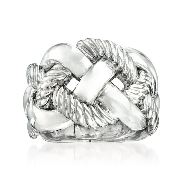 Ross-Simons Italian Sterling Silver Wide Braided Ring, Women's, Adult ...