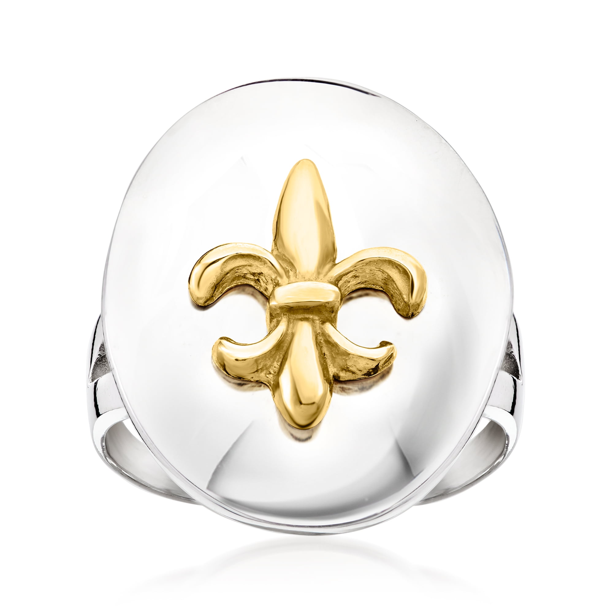 Ross-Simons Italian Sterling Silver and 18kt Gold Over Sterling Fleur ...