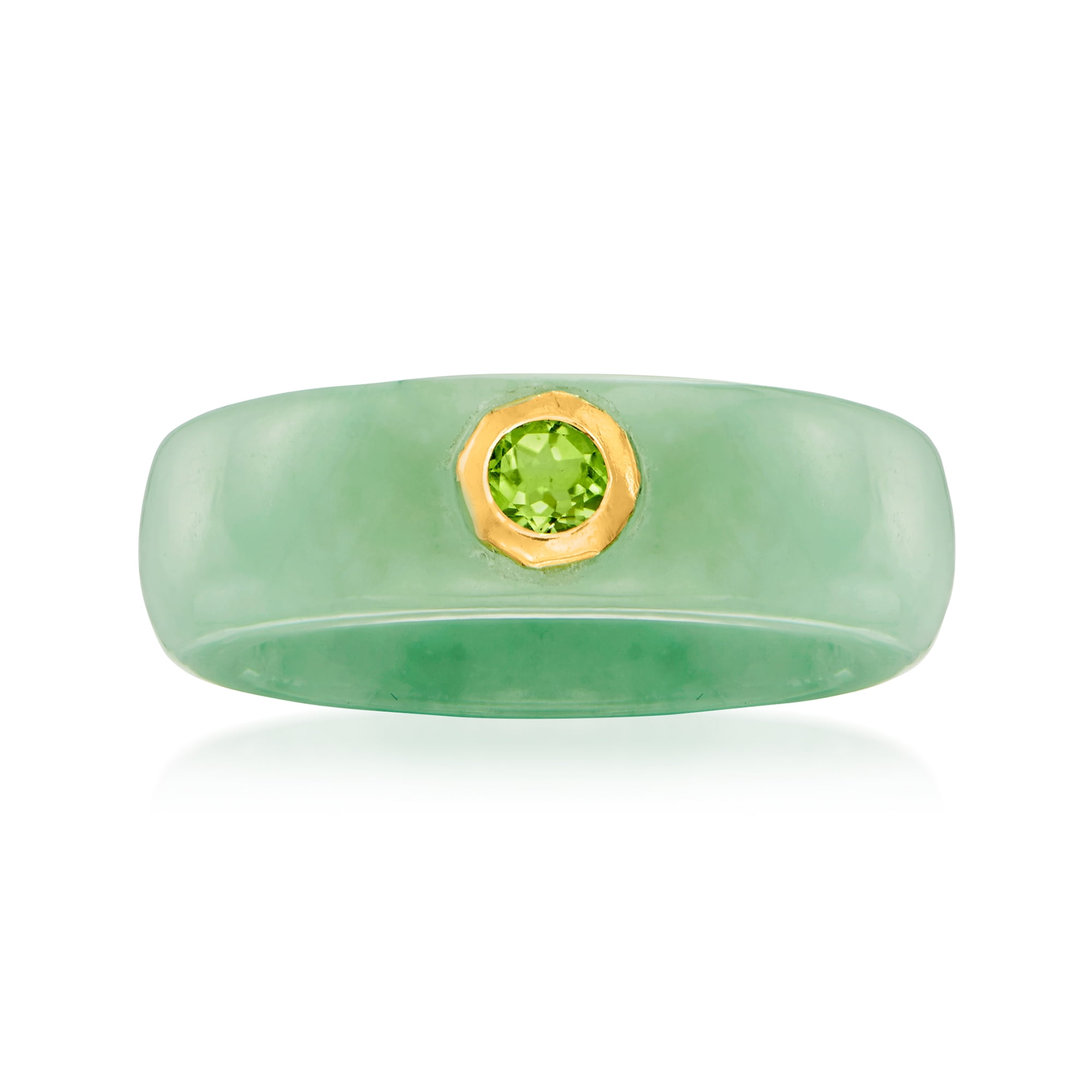 Ross-Simons Jade and .30 Carat Peridot Ring With 14kt Yellow Gold ...