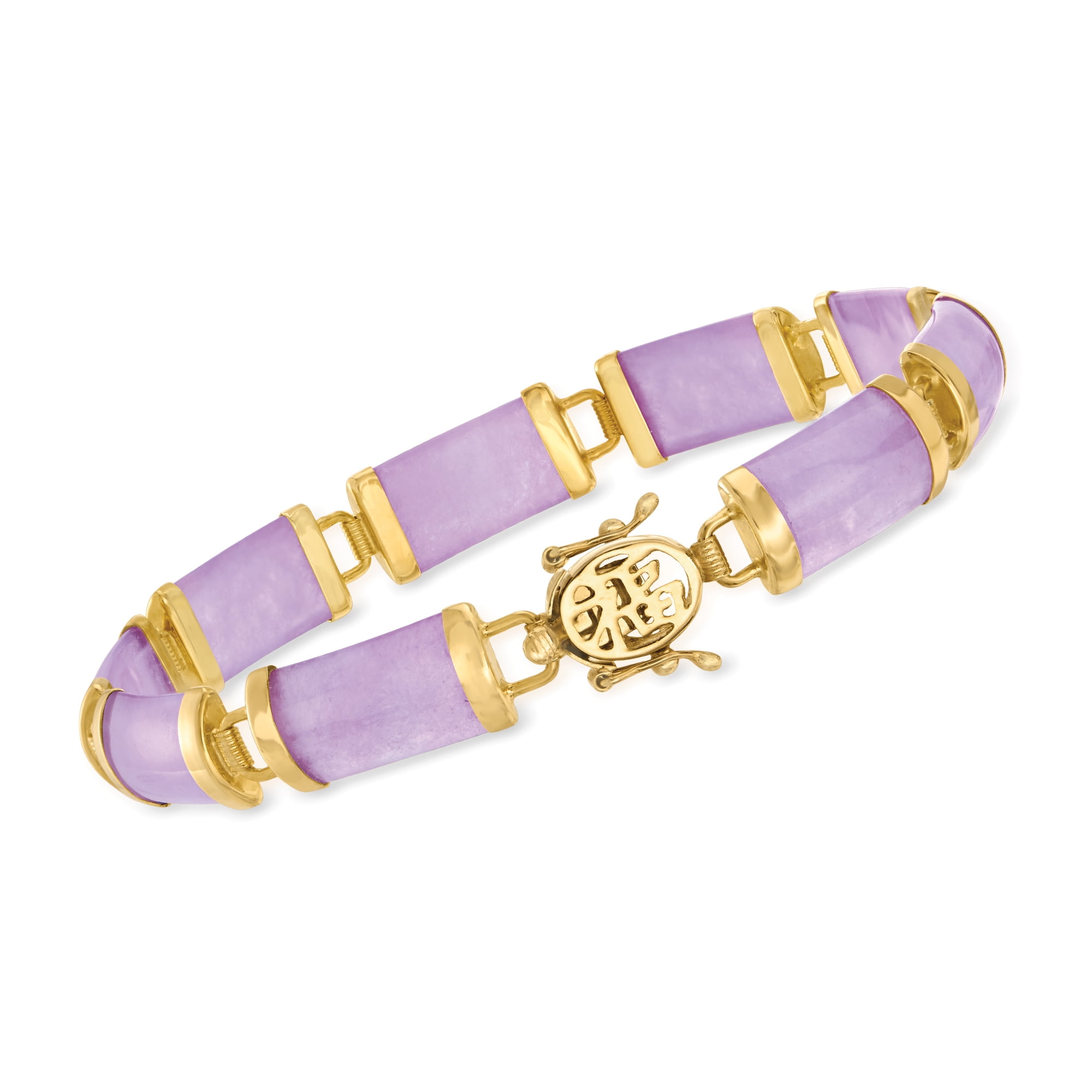 Ross-Simons Lavender Jade "Good Fortune" Bracelet in 18kt Gold Over ...