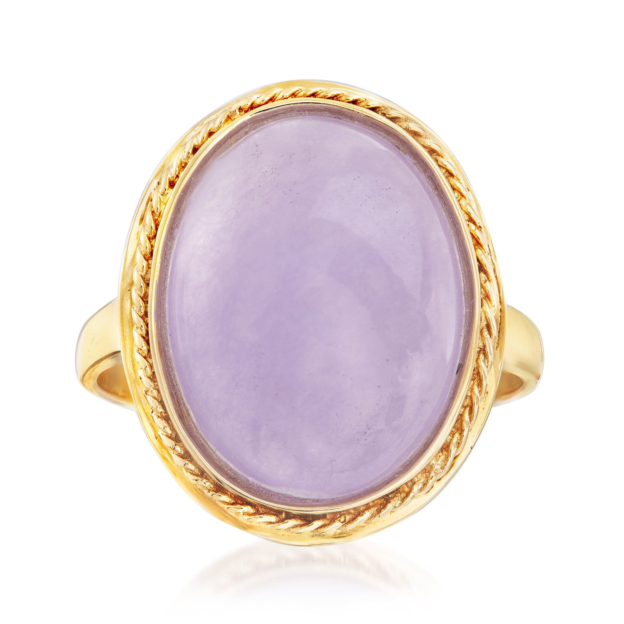 Ross-Simons Lavender Jade Ring in 14kt Yellow Gold, Women's, Adult ...
