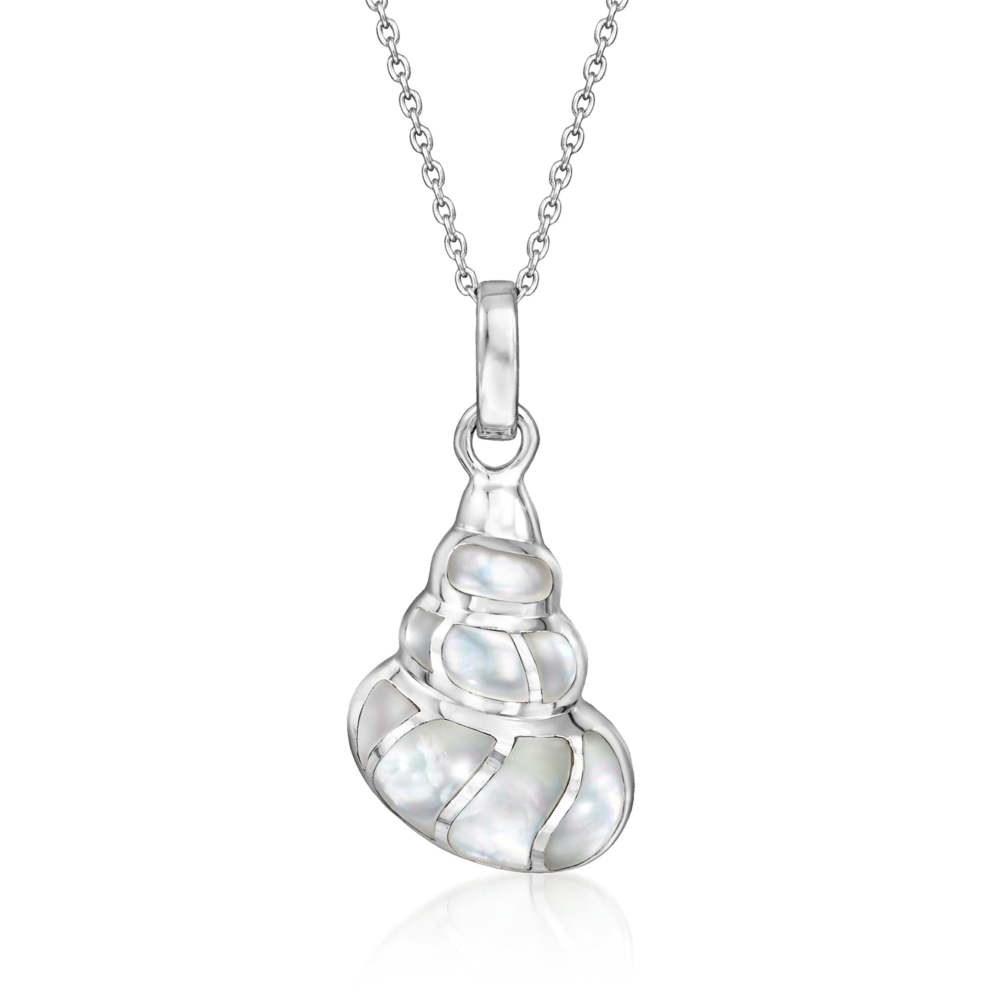 Ross-Simons Mother-Of-Pearl Conch Shell Pendant Necklace in Sterling ...