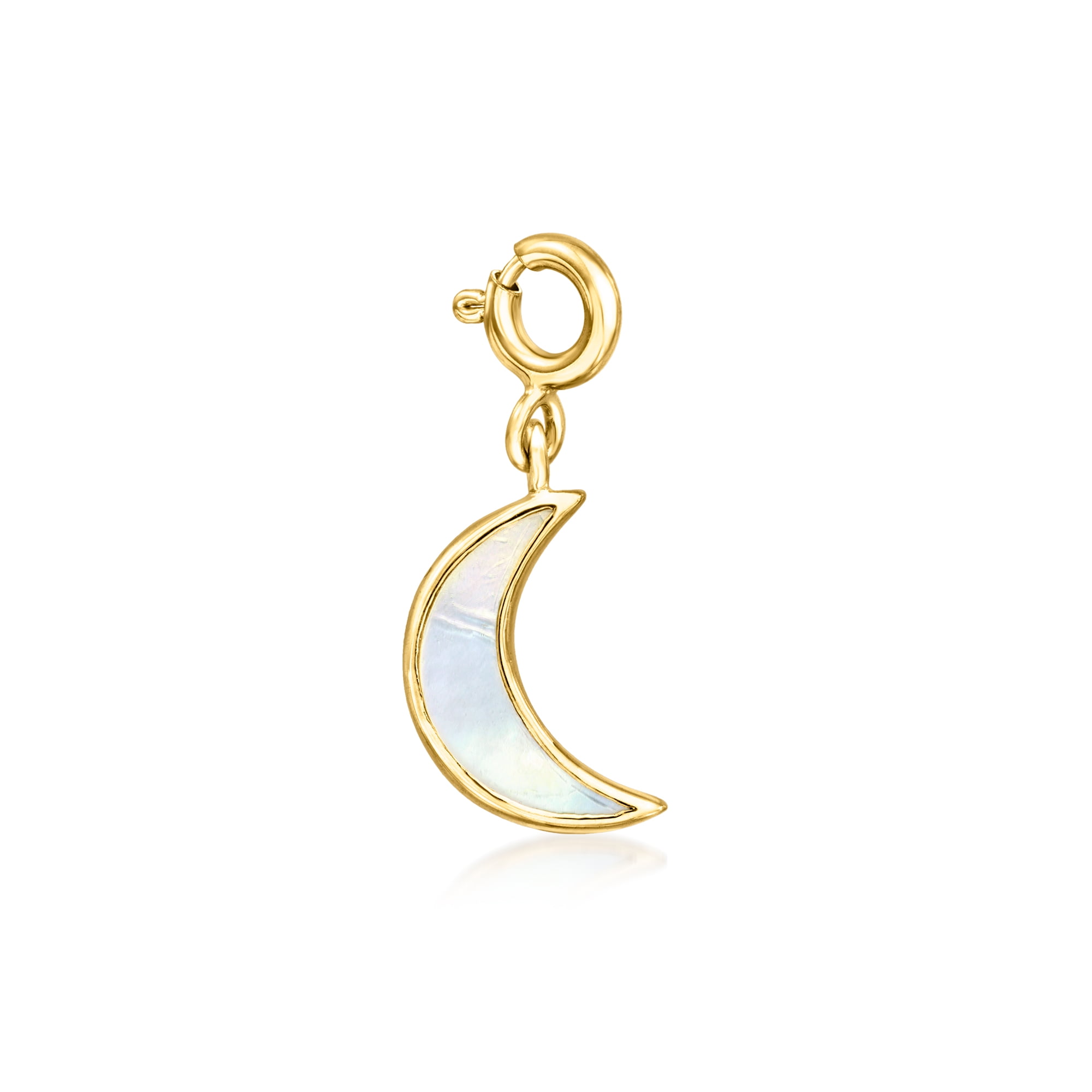Ross-Simons Mother-Of-Pearl Moon Charm in 18kt Gold Over Sterling ...