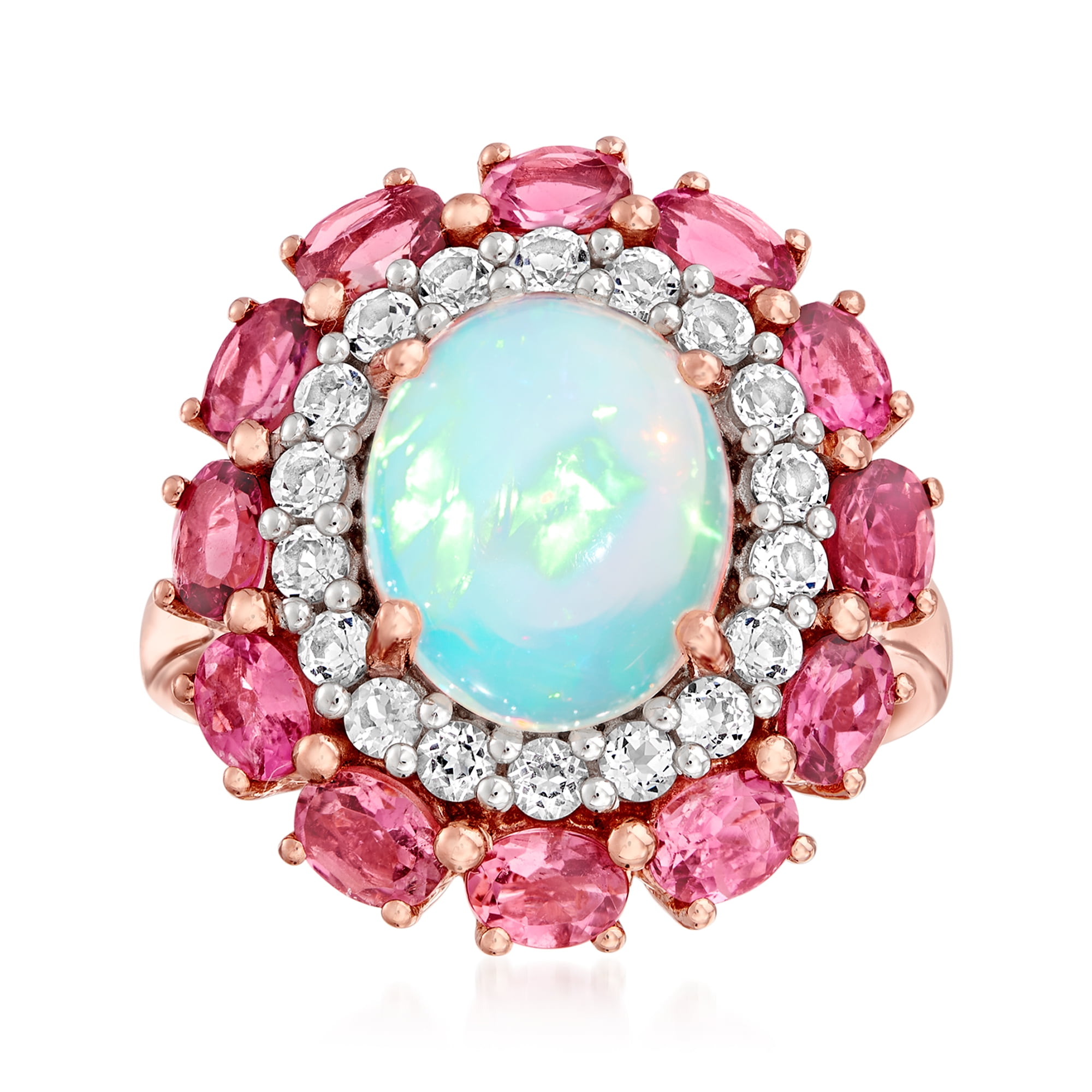Ross-Simons Opal, 1.50 ct. t.w. Pink Tourmaline and .60 ct. t.w. White ...