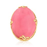 Ross-Simons Italian Pink Porcelain Cameo Ring in 18kt Gold Over ...
