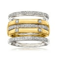 Ross-Simons Set Of 4 .15 ct. t.w. Diamond Stackable Rings in 2-Tone ...