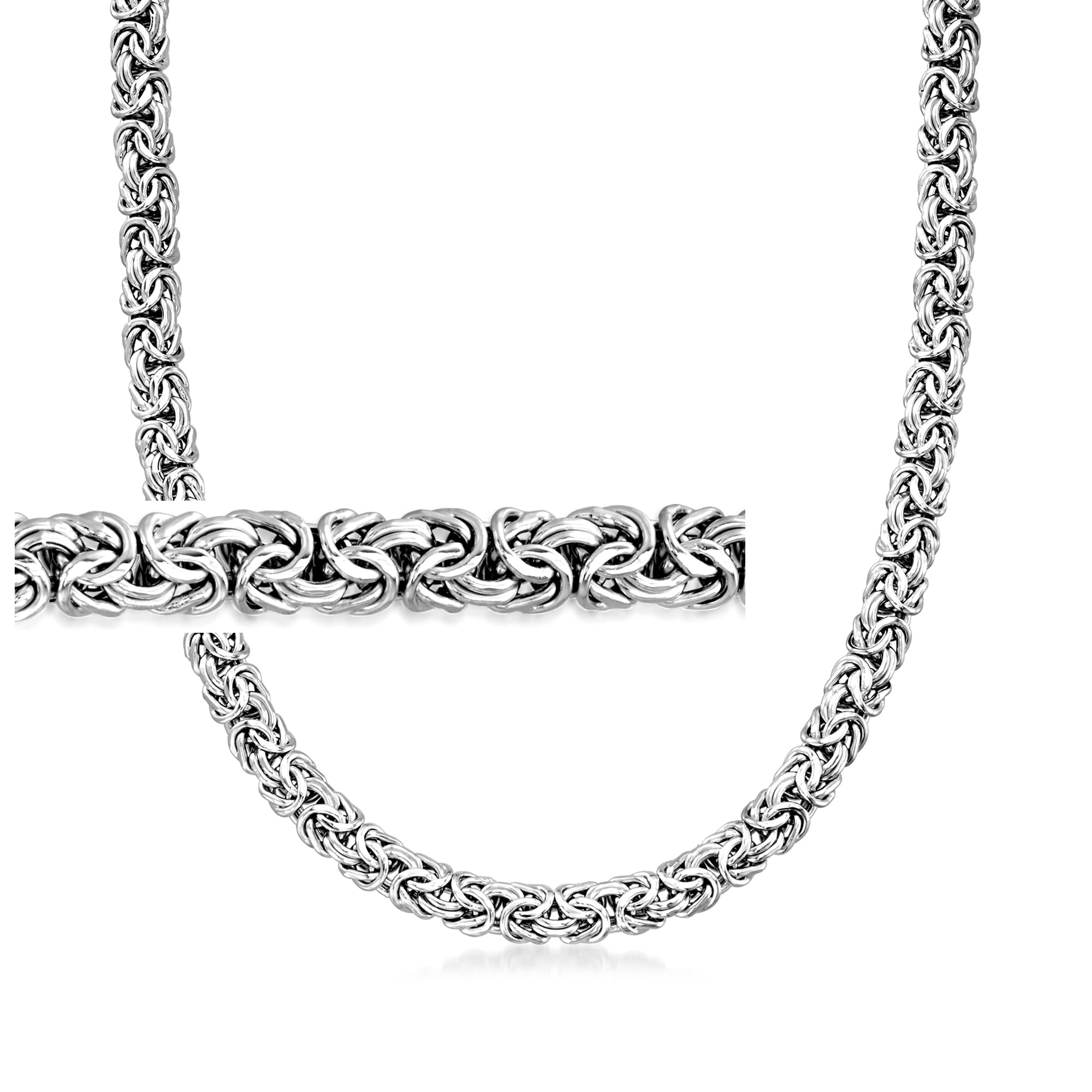 Ross-Simons Sterling Silver Classic Byzantine Necklace, Women's, Adult ...