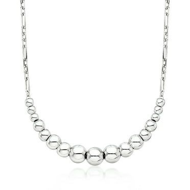 Ross-Simons Italian 6-14mm Sterling Silver Graduated Bead Necklace ...