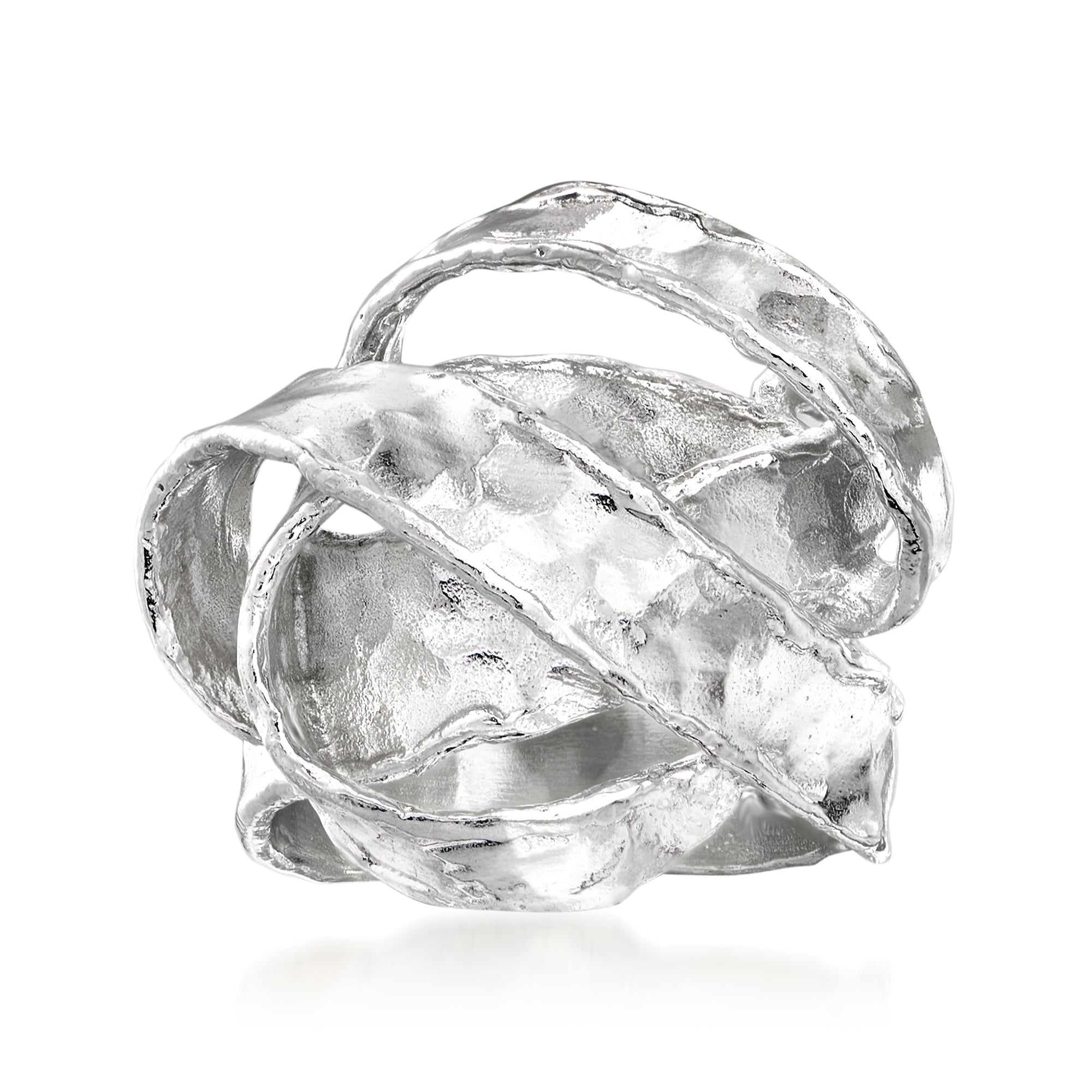 Ross-Simons Sterling Silver Hammered Knot Ring, Women's, Adult ...