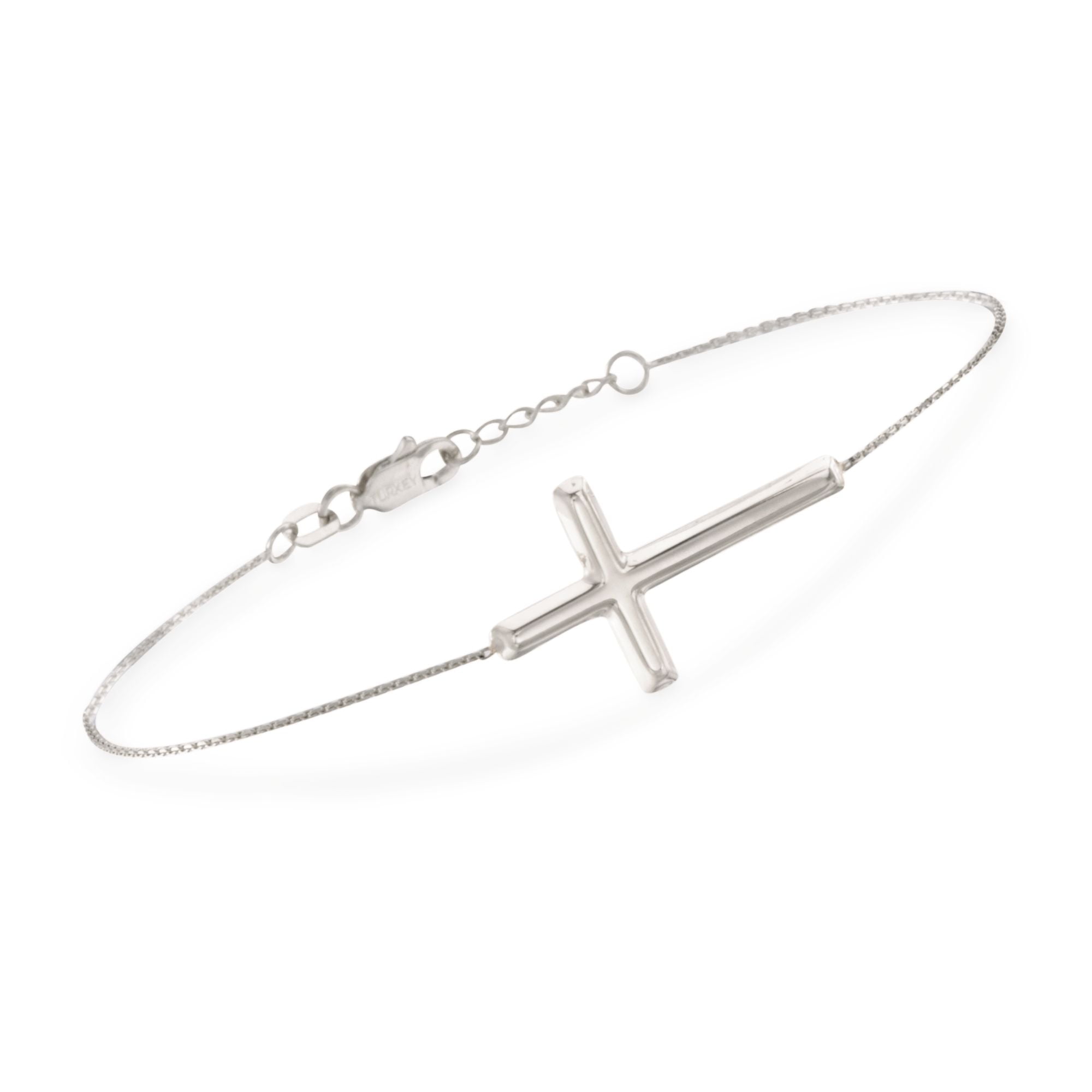 Ross-Simons Sterling Silver Sideways Cross Bracelet, Women's, Adult - Walmart.com