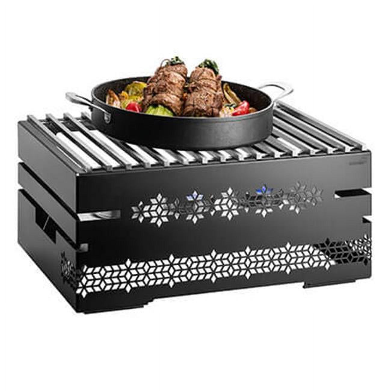 Rosseto 10 in. Mosaic Multi-Chef Warmer Kit with 3 Fuel Holders - Black ...