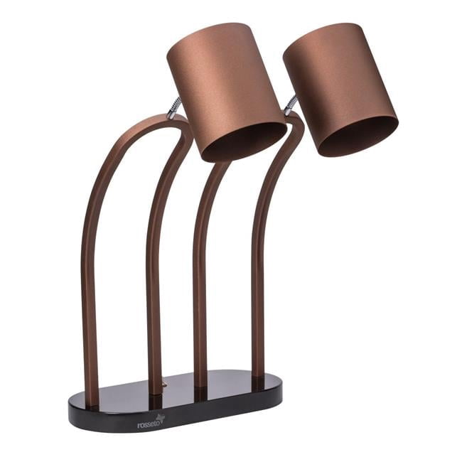 Rosseto HL026 HL026 - Double Bronze Heat Lamp Black Iron Base Plain ...