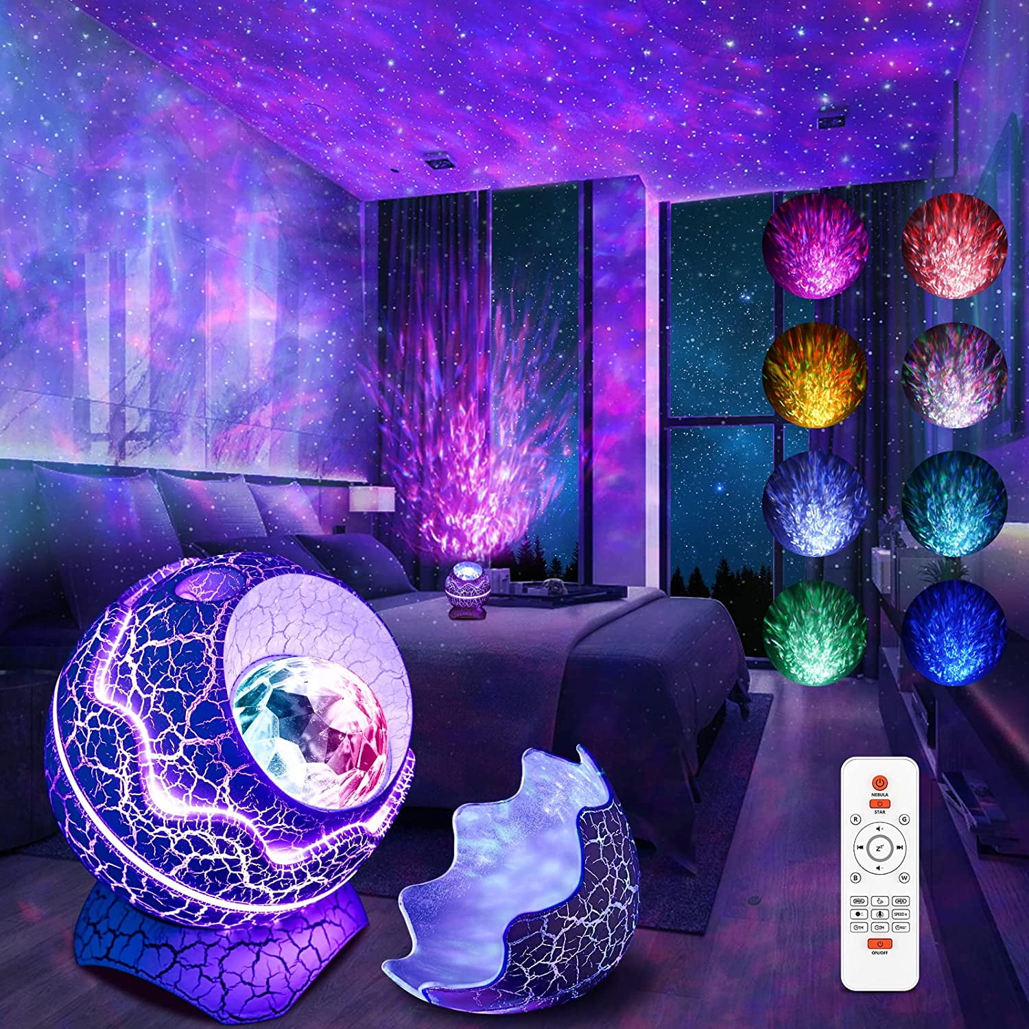 Rossetta Star Projector, Galaxy Light with Bluetooth Speaker, 14 Colors ...